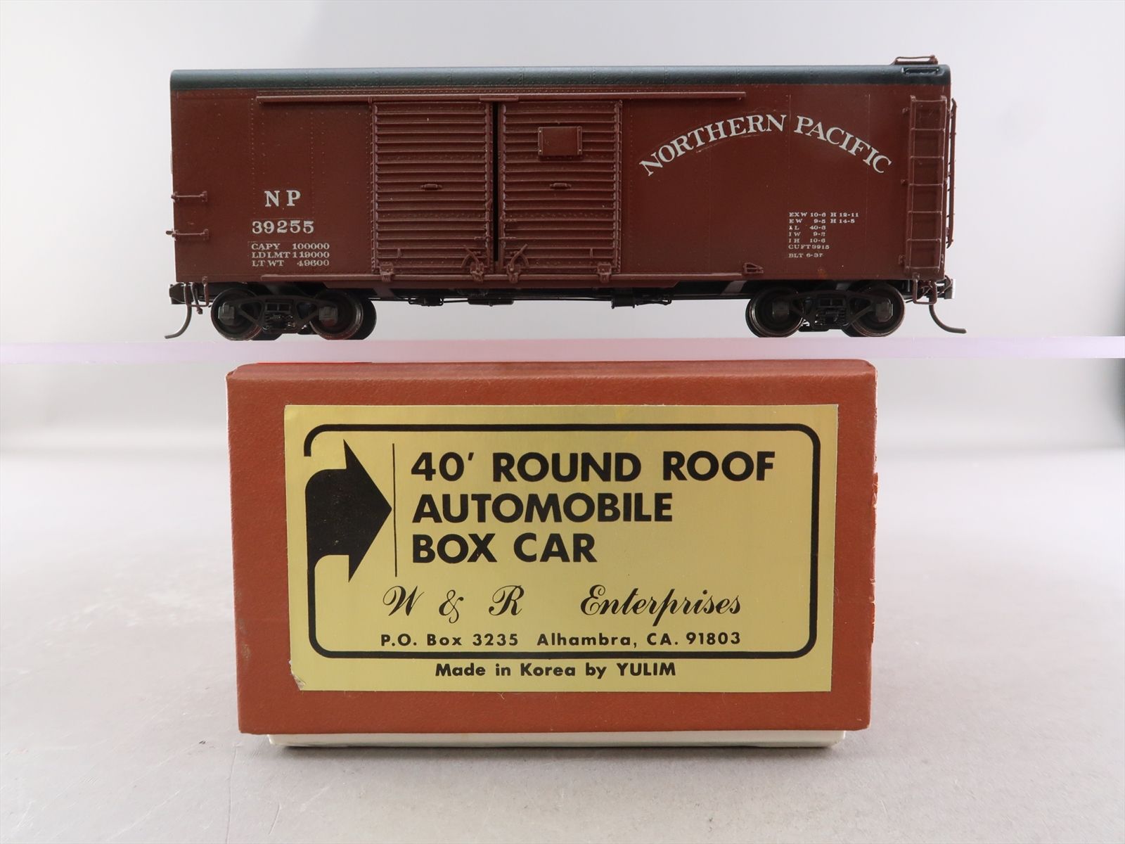 HO Brass Model - W&R NP Northern Pacific 40' Round Roof Auto Automobile ...