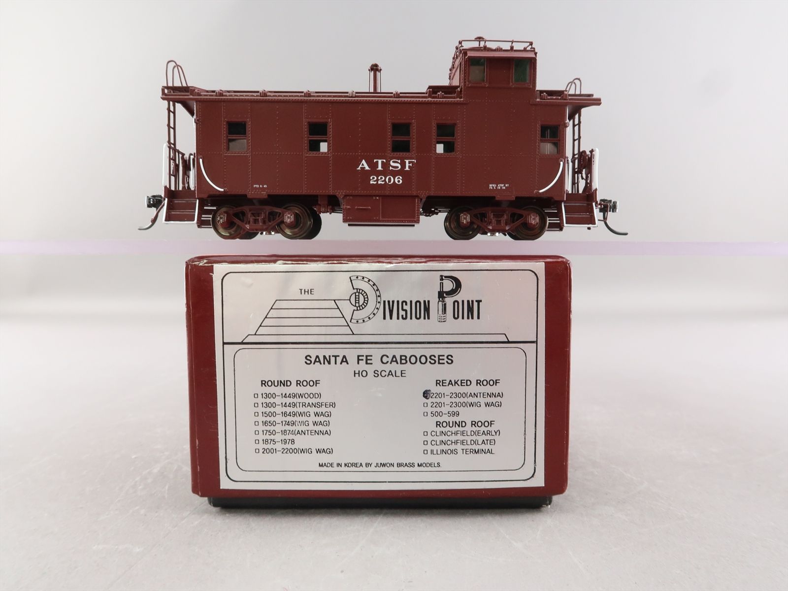 HO Brass Model - DP 1407 AT&SF Santa Fe Peaked Roof Steel Caboose #2206 ...