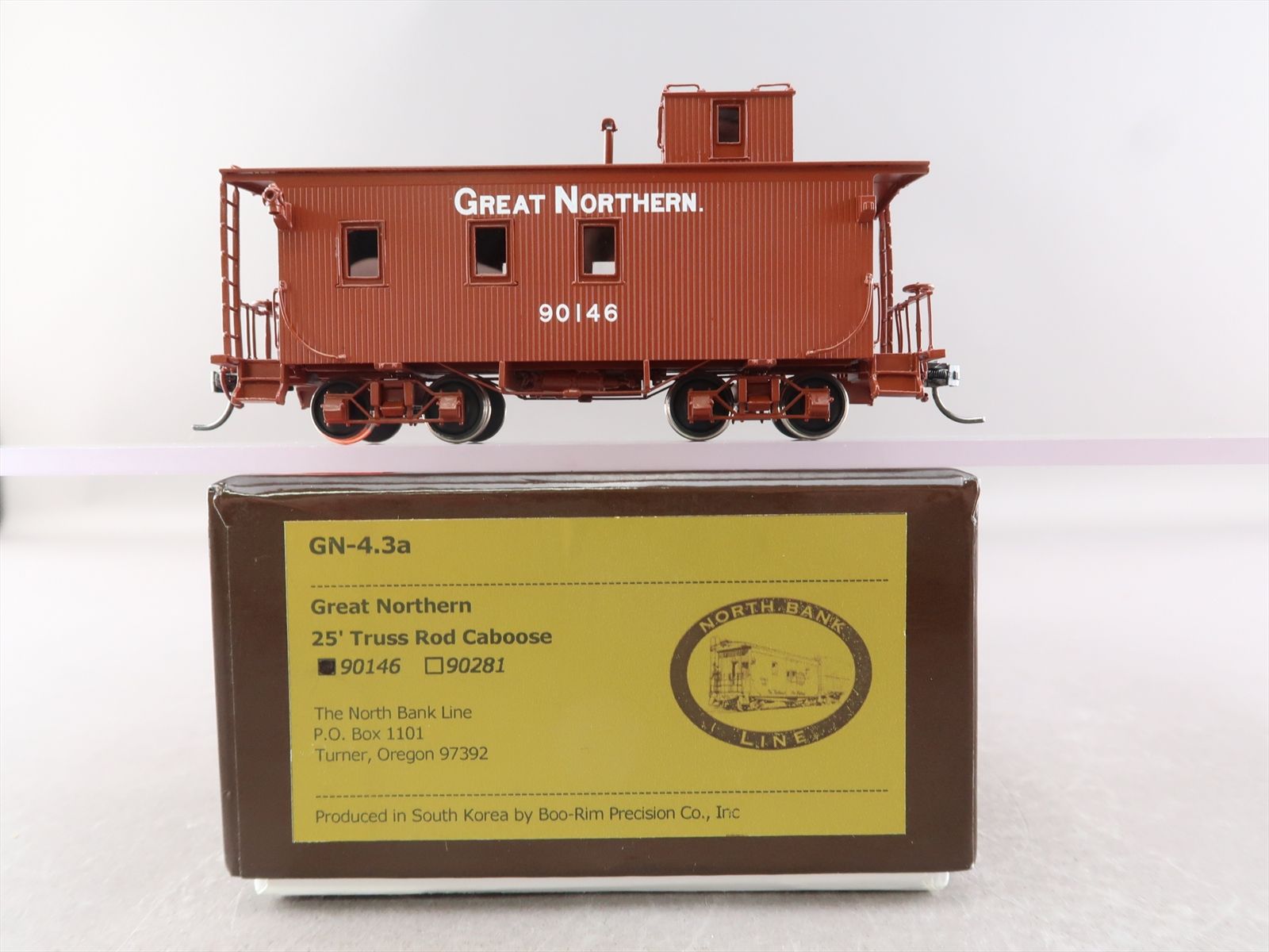 HO Brass Model - NBL GN-4.3a GN Great Northern 25' Truss Rod Caboose #90146 - F/P - 2014 Run ...