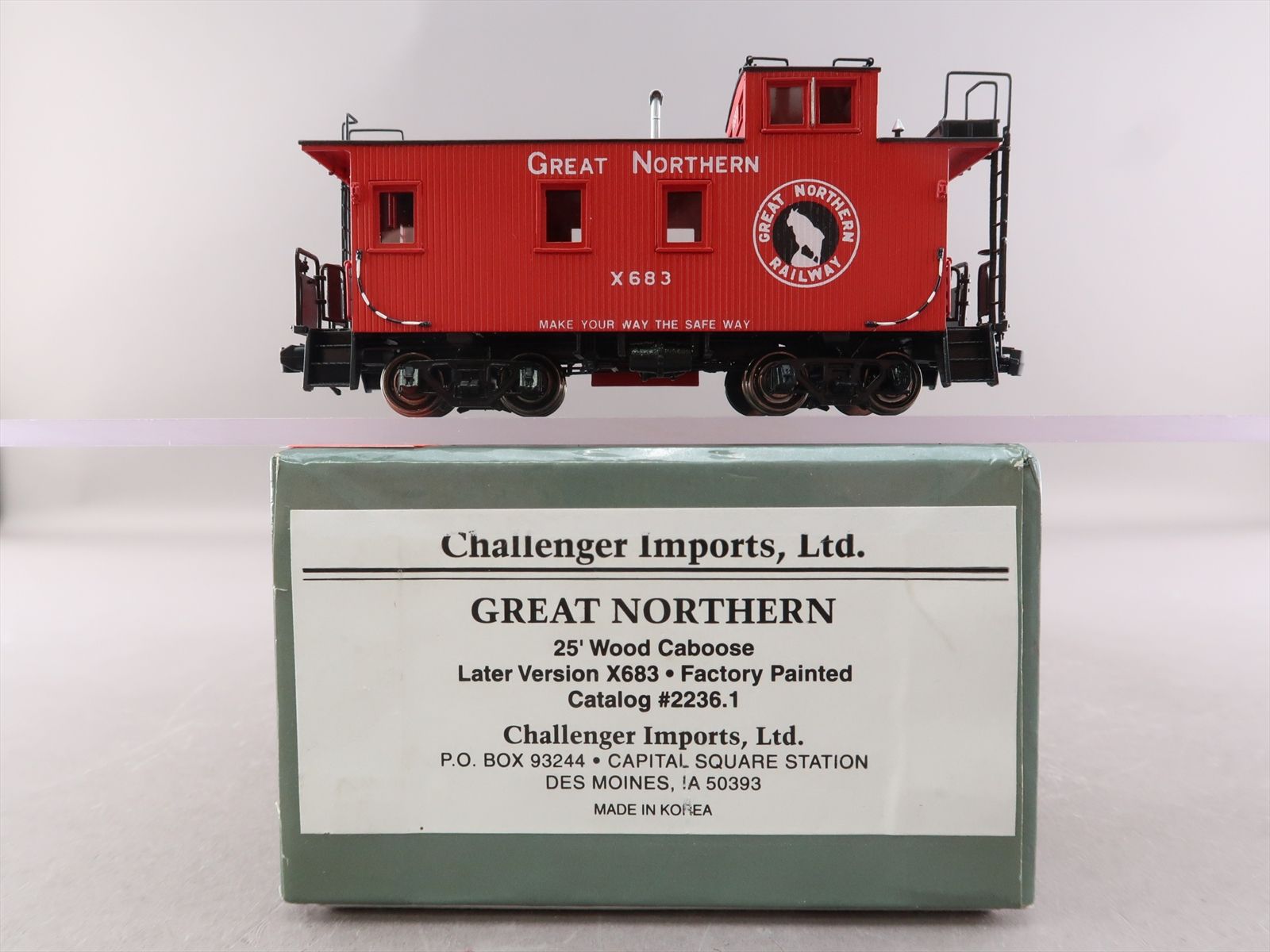 HO Brass Model - CIL 2236.1 GN Great Northern 25' Wood Caboose Later # ...