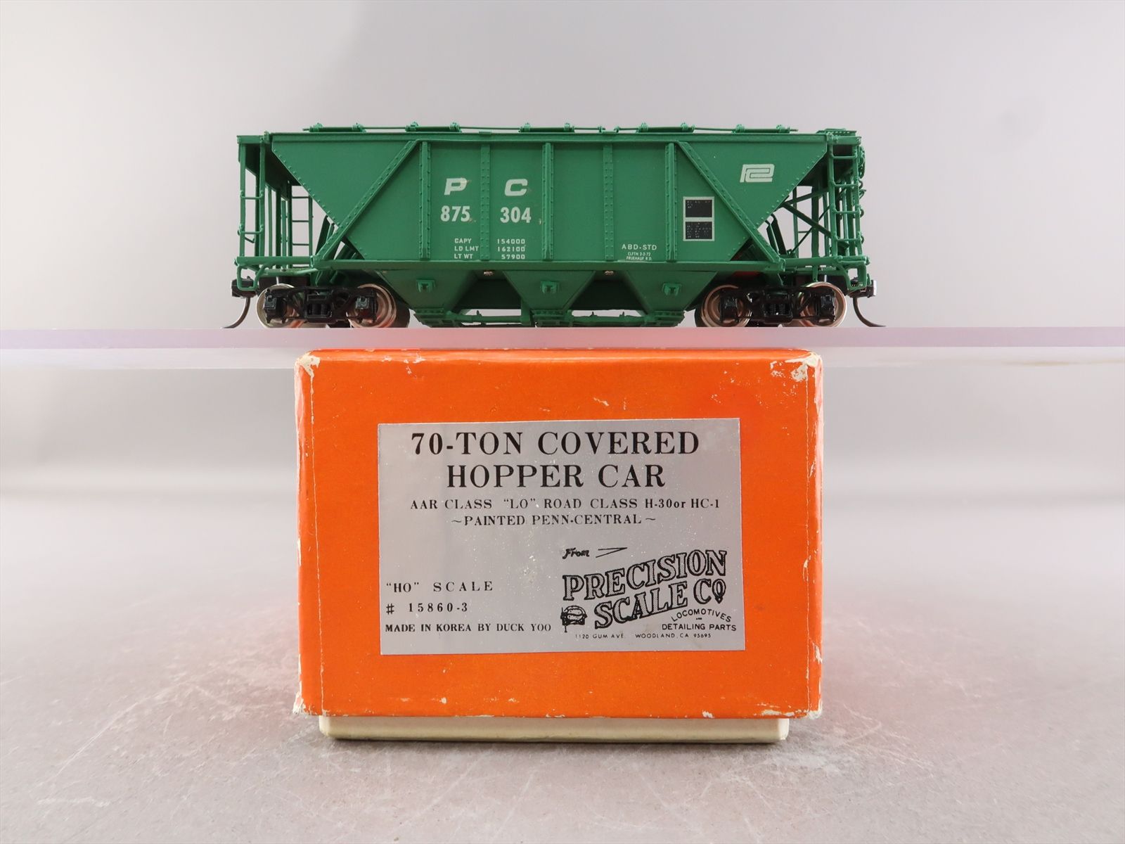 HO Brass Model - PSC 15860-3 PC Penn Central 70-Ton Covered AAR LO H30 ...