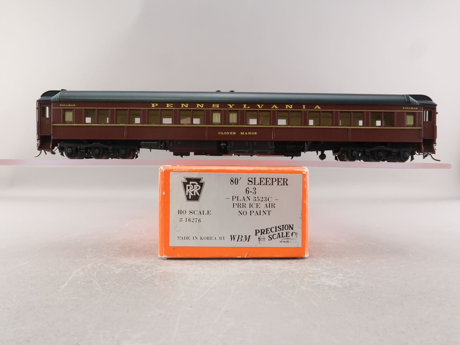 HO Brass Model - PSC 16276 PRR Pennsylvania 80' Sleeper 6-3 3523C Ice ...