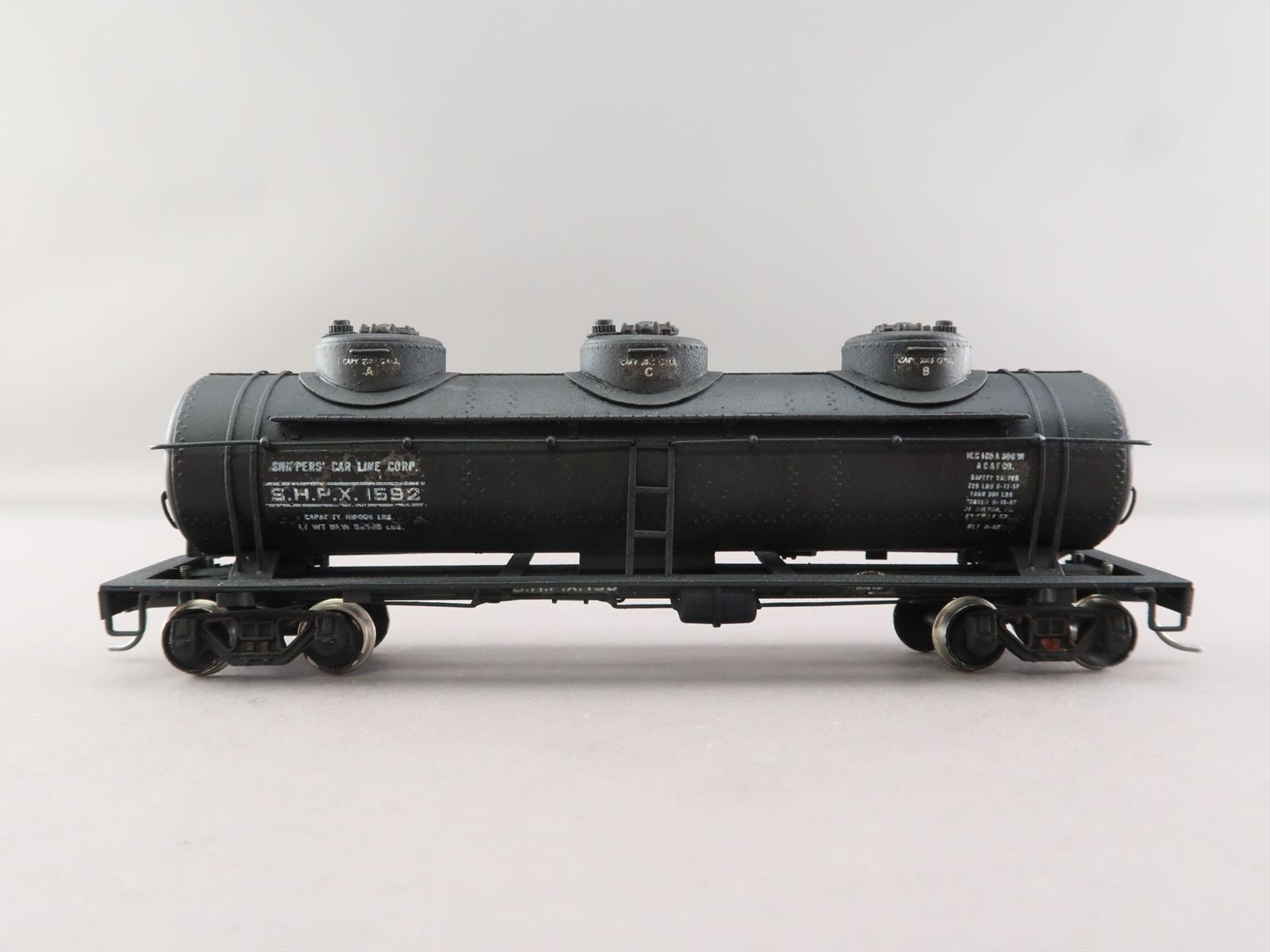 HO Brass Model - Gem TM-301 SHPX 3-Dome Tank Car #1592 - Custom + Weathered - Japan Tokaido ...