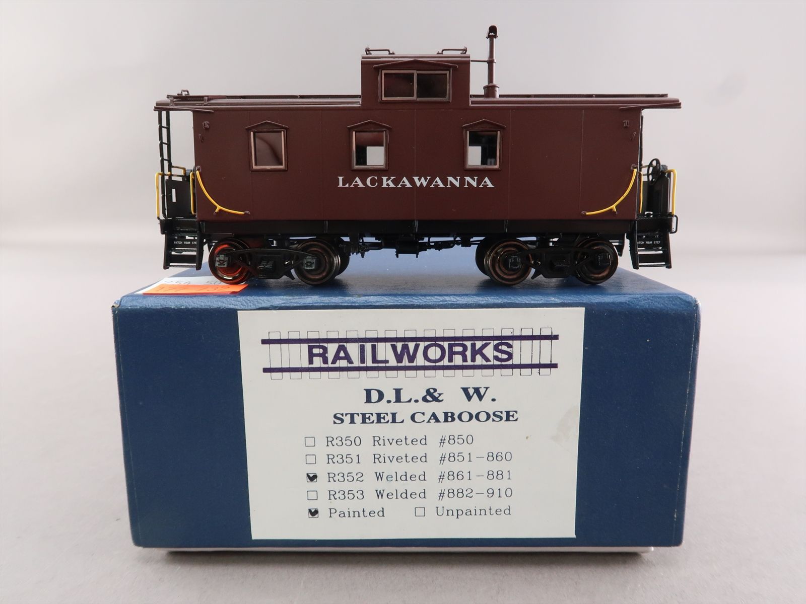HO Brass Model - Railworks R352 DL&W Delaware Lackawanna & Western Welded Steel Caboose - F/P ...