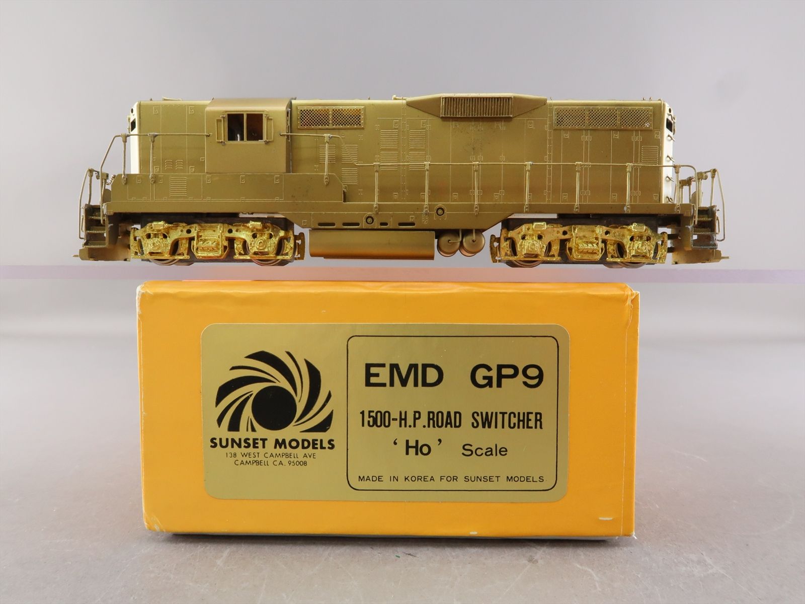 HO Brass Model - Sunset EMD GP9 1500 HP Road Switcher - Unpainted - 1984 Run - Korea