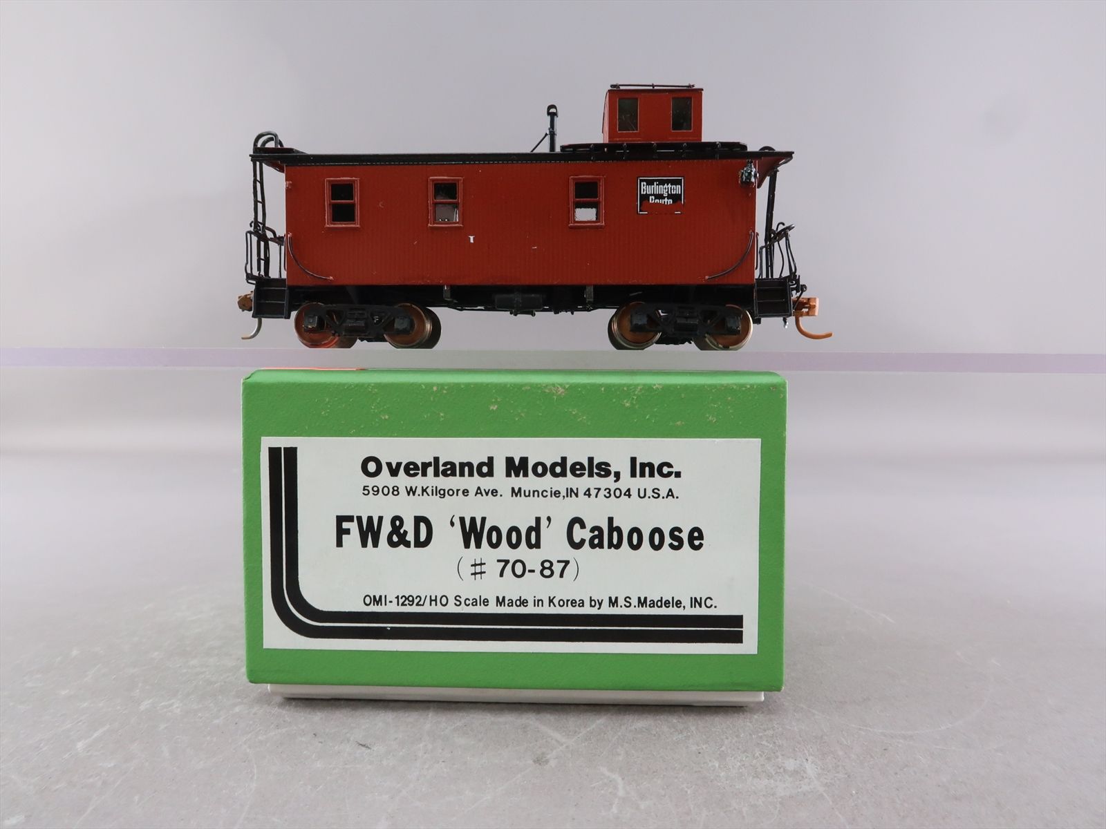 HO Brass Model - OMI 1292 FW&D Fort Worth & Denver Wood Caboose #72 - Custom - 1990 Run - MS Models
