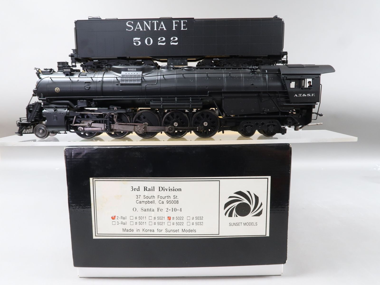 O Brass 2-Rail Model - Sunset AT&SF Santa Fe 2-10-4 #5022 - F/P - Made ...