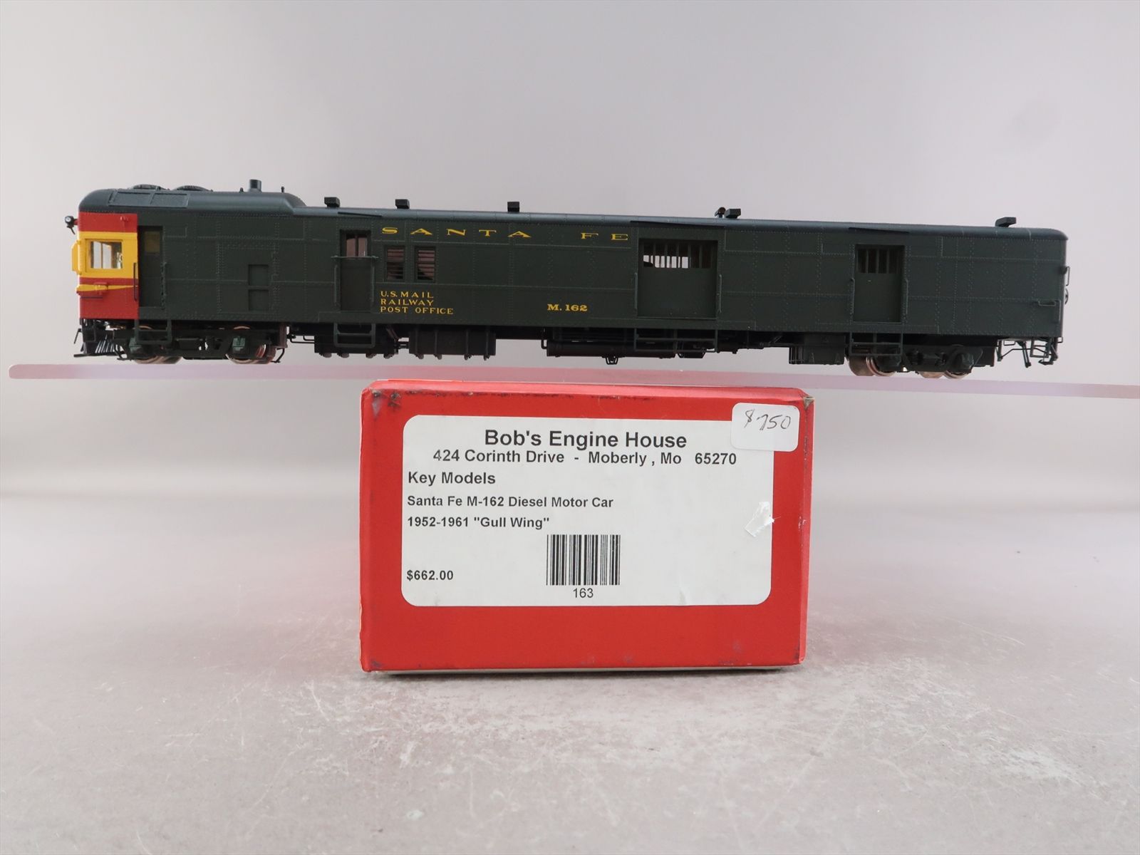 HO Brass Model - Key ATSF Motor Car Doodlebug M-162 1945-1952 Gull Wing - Late Run - F/P - 1998 ...