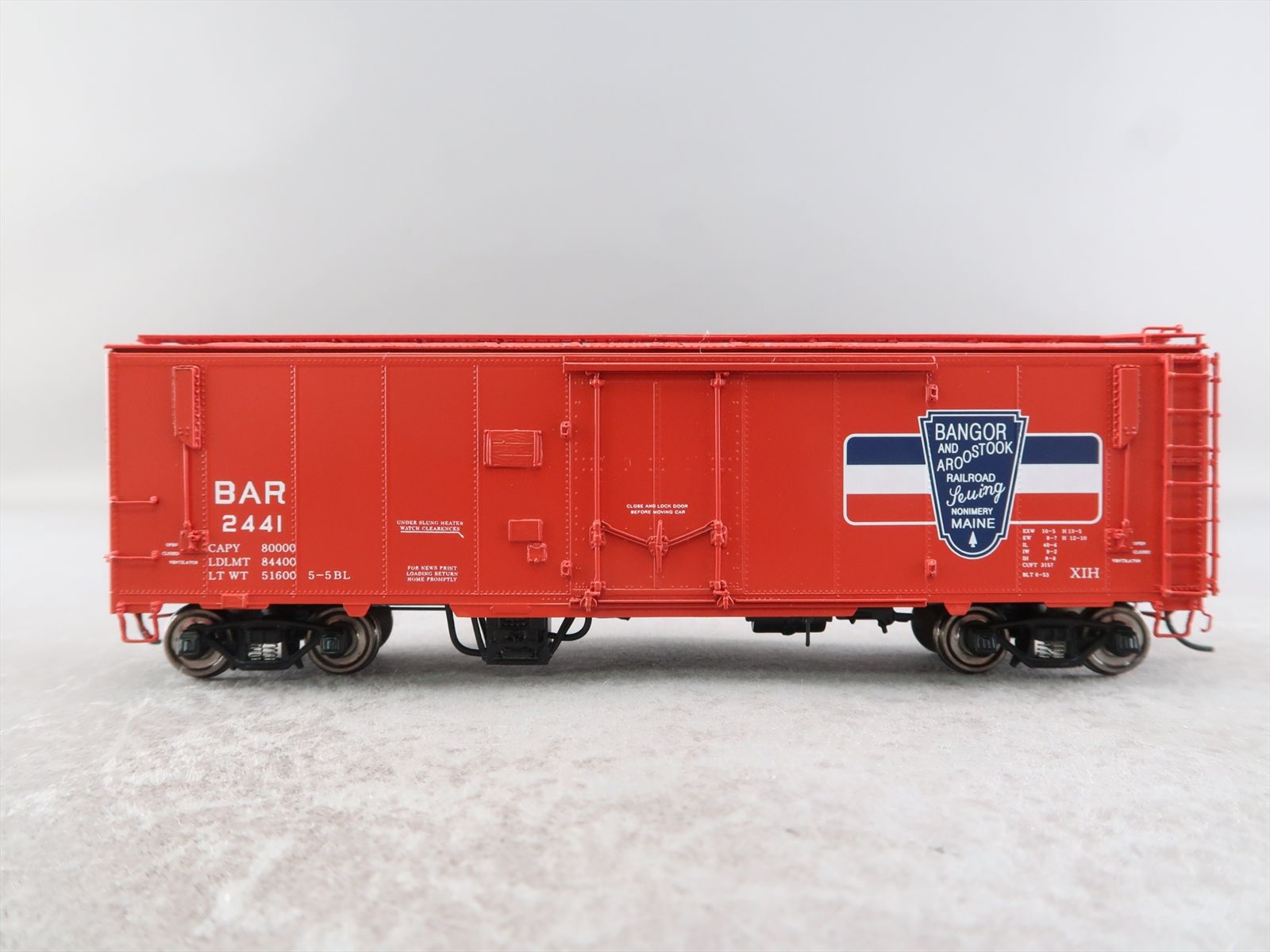 HO Brass Model - CCI / Railworks CCI-264.1P BAR Bangor & Aroostook Insulated Boxcar Box Car All ...