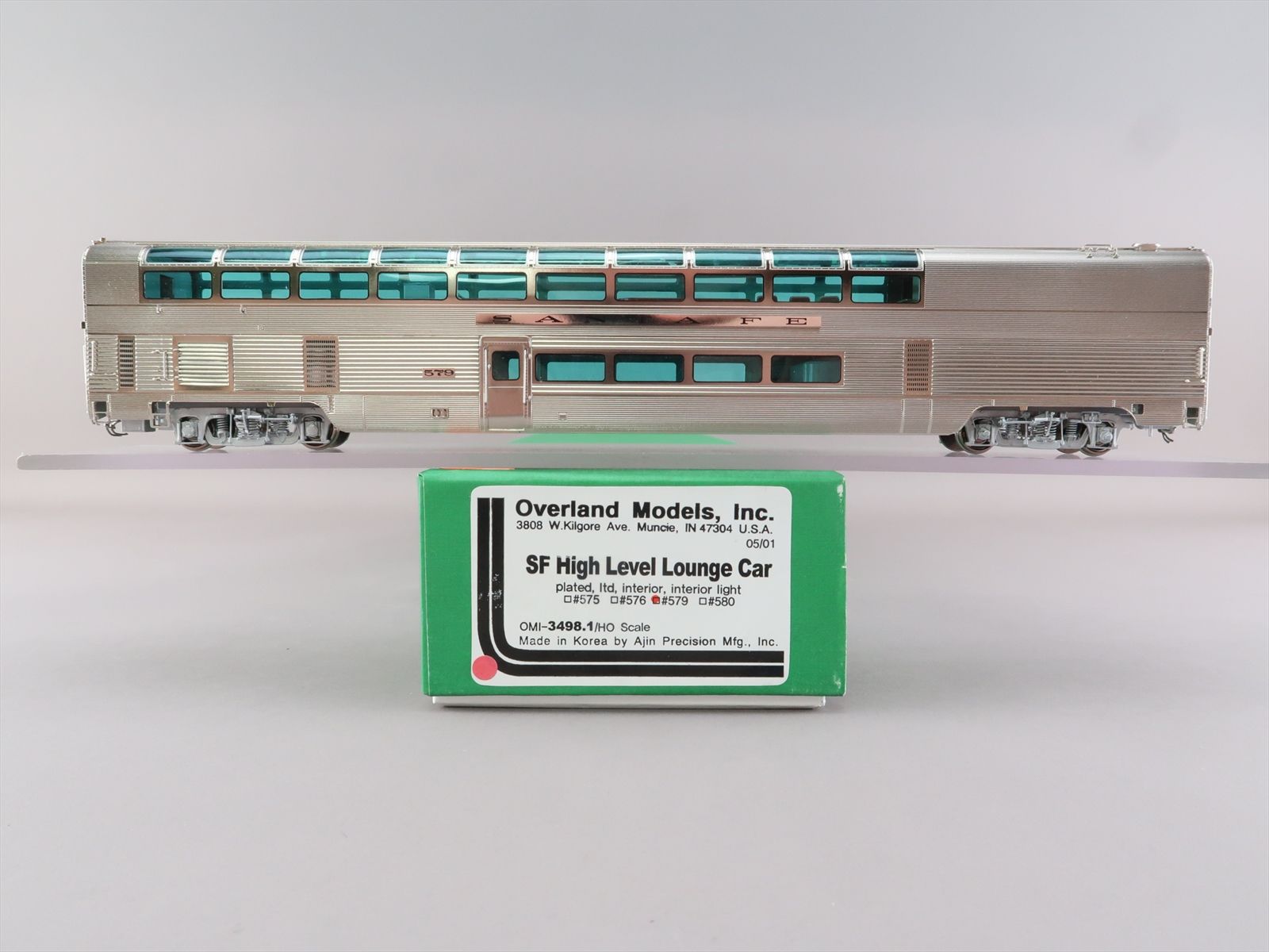 HO Brass Model - OMI 3498.1 AT&SF Santa Fe High Level Lounge Car #579 ...