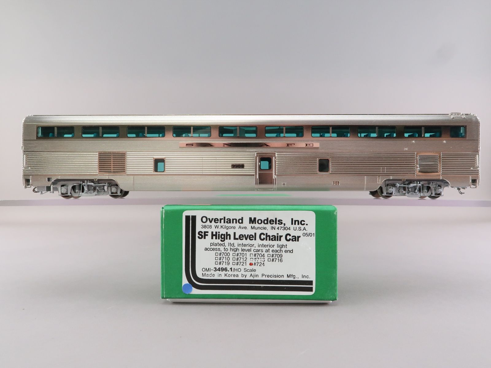 HO Brass Model - OMI 3496.1 AT&SF SF Santa Fe High Level Chair Car #724 ...