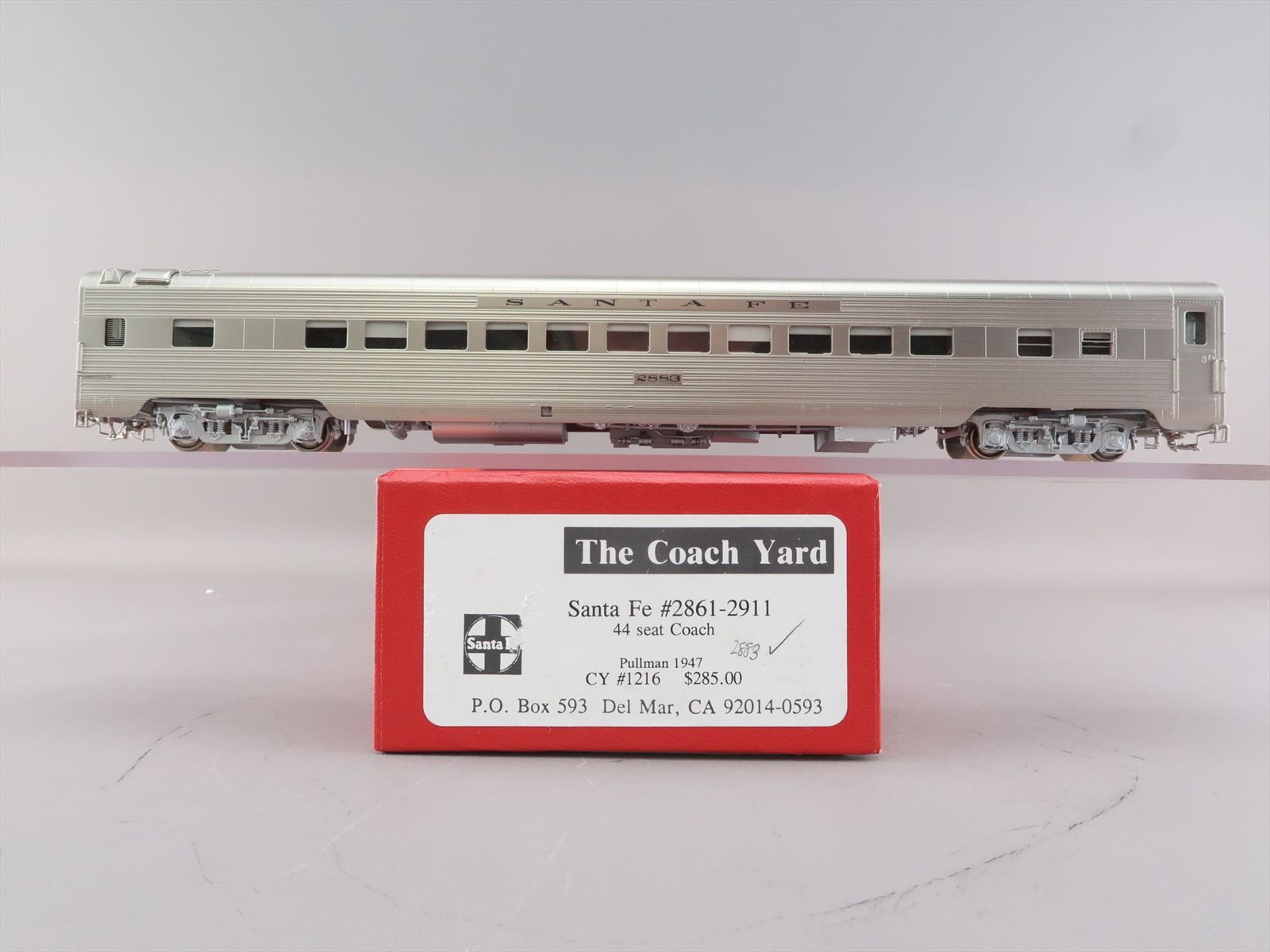 HO Brass Model - TCY 1216 AT&SF Santa Fe 44 Seat Coach #2883 - Custom ...