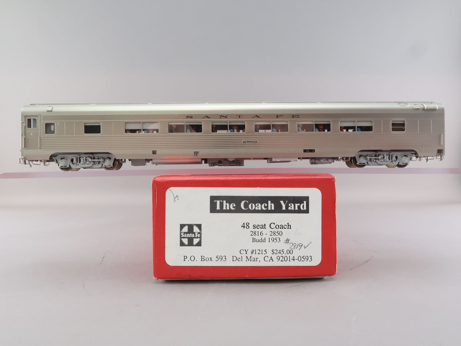 HO Brass Model - TCY 1215 AT&SF Santa Fe 48 Seat Coach #2819 - F/Plated ...