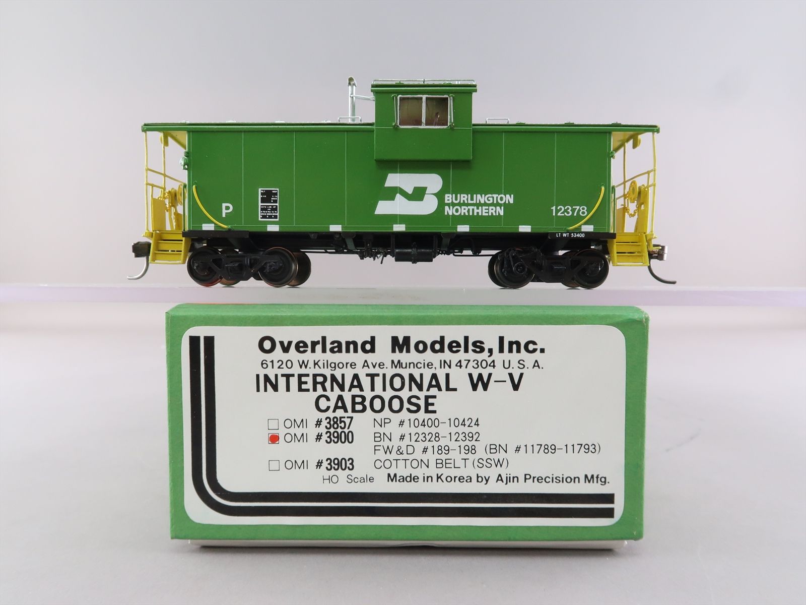 HO Brass Model - OMI 3900 BN Burlington Northern International W-V Caboose #12378 - Custom ...