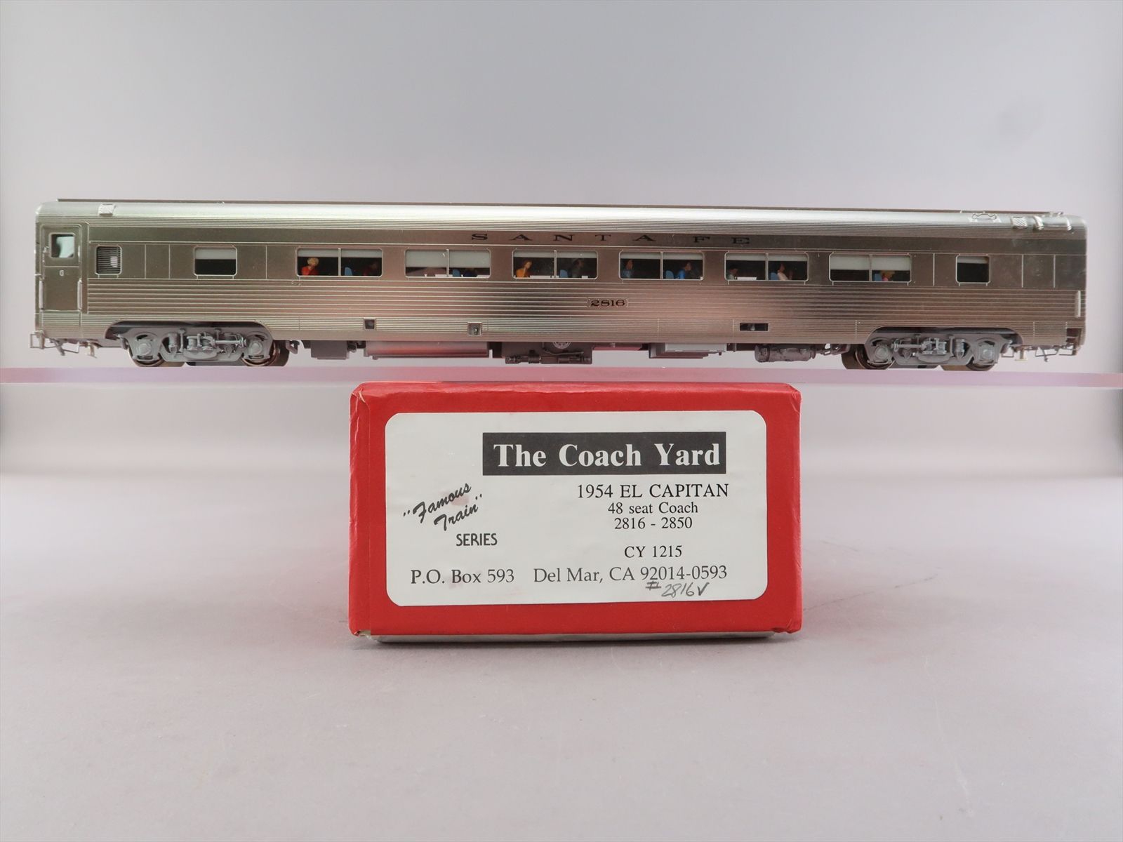 HO Brass Model - TCY 1215 AT&SF Santa Fe 48 Seat Coach 1954 El Capitan #2816 - F/Plated - 1996 ...