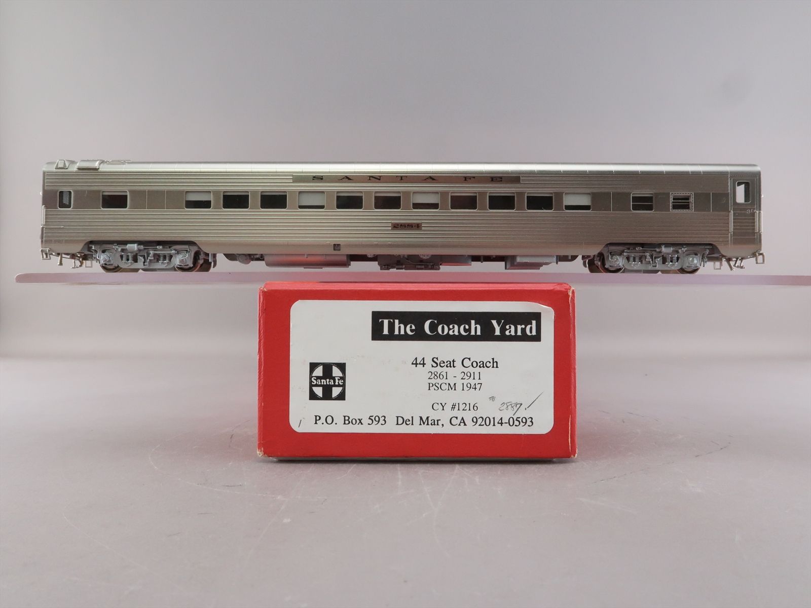 HO Brass Model - TCY 1216 AT&SF Santa Fe 44 Seat Coach #2884 - Custom ...