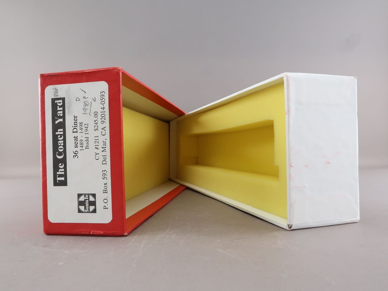 HO Brass Model - TCY 1211 AT&SF Santa Fe 36-Seat Diner Budd 1942 #1490 - F/P - 1996 Run - Samhongsa