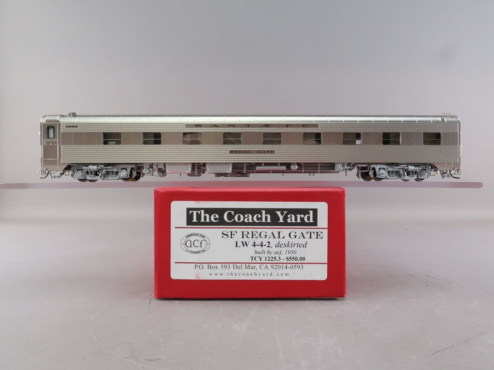 HO Brass Model - TCY 1225.3 AT&SF SF Santa Fe LW 4-4-2 Sleeper ACF ...