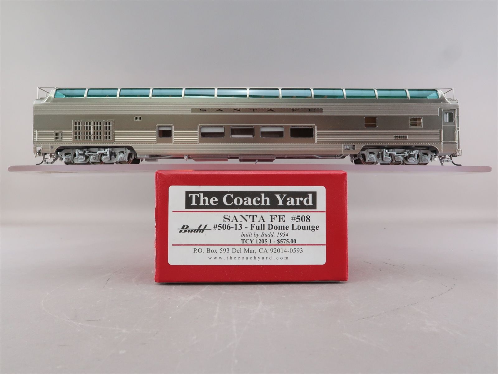 HO Brass Model - TCY 1205.1 AT&SF Santa Fe Full Dome Lounge Budd 1954 ...