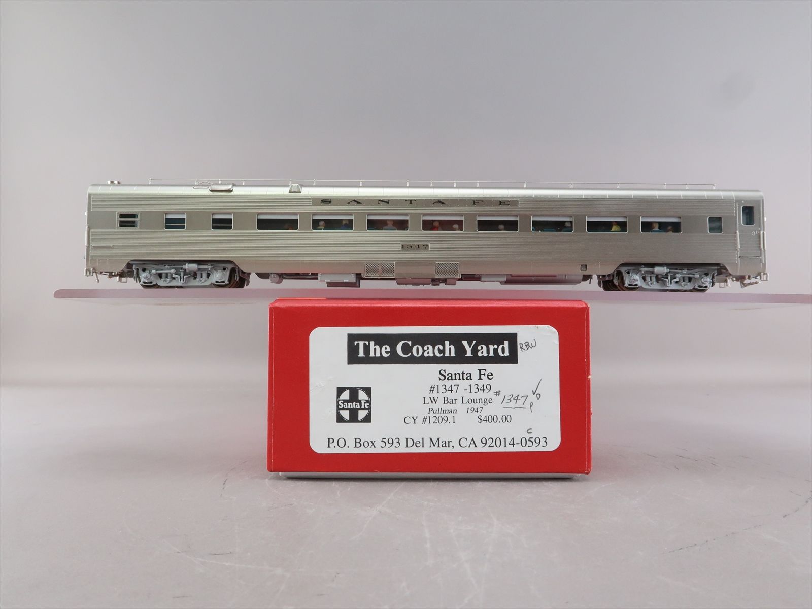 HO Brass Model - TCY 1209.1 AT&SF Santa Fe LW Bar Lounge #1347 - F/P ...
