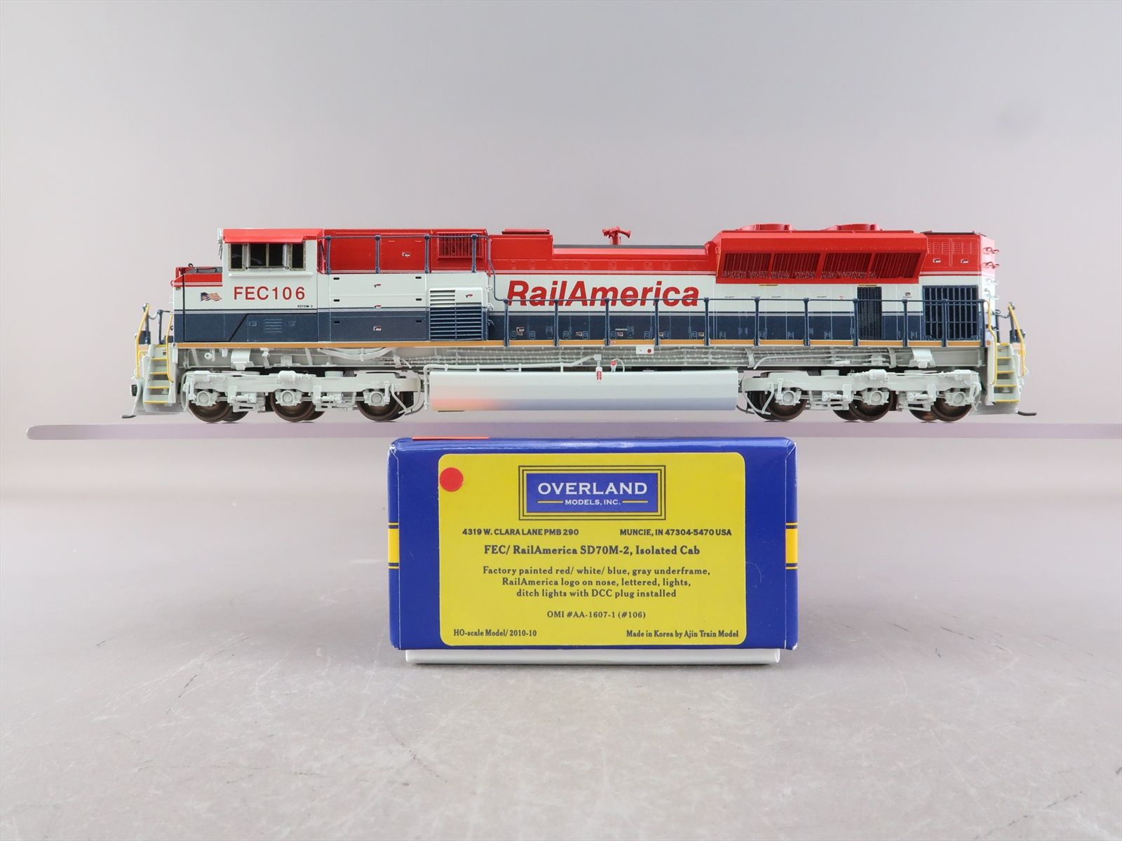 HO Brass Model - OMI AA-1607-1 FEC Florida East Coast SD70M-2 Isolated Cab #106 - F/P - 2009 Run ...