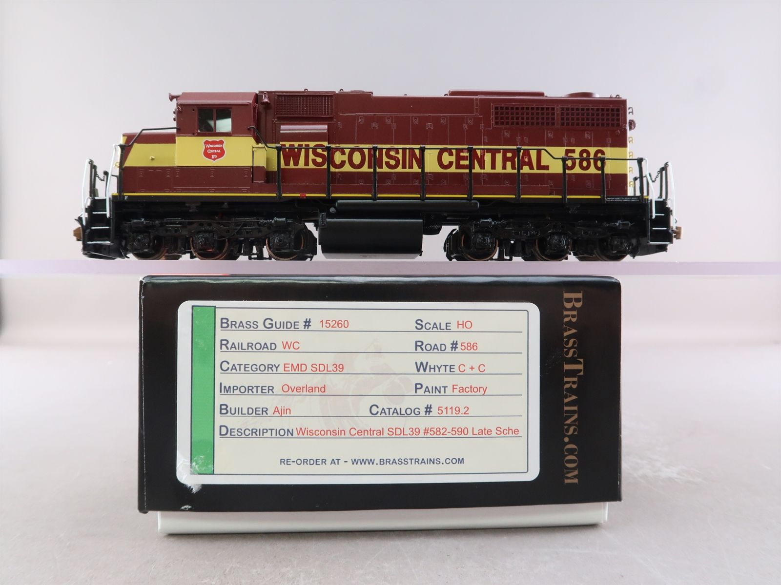 HO Brass Model - OMI 5119.2 WC Wisconsin Central SDL39 #586 - F/P ...