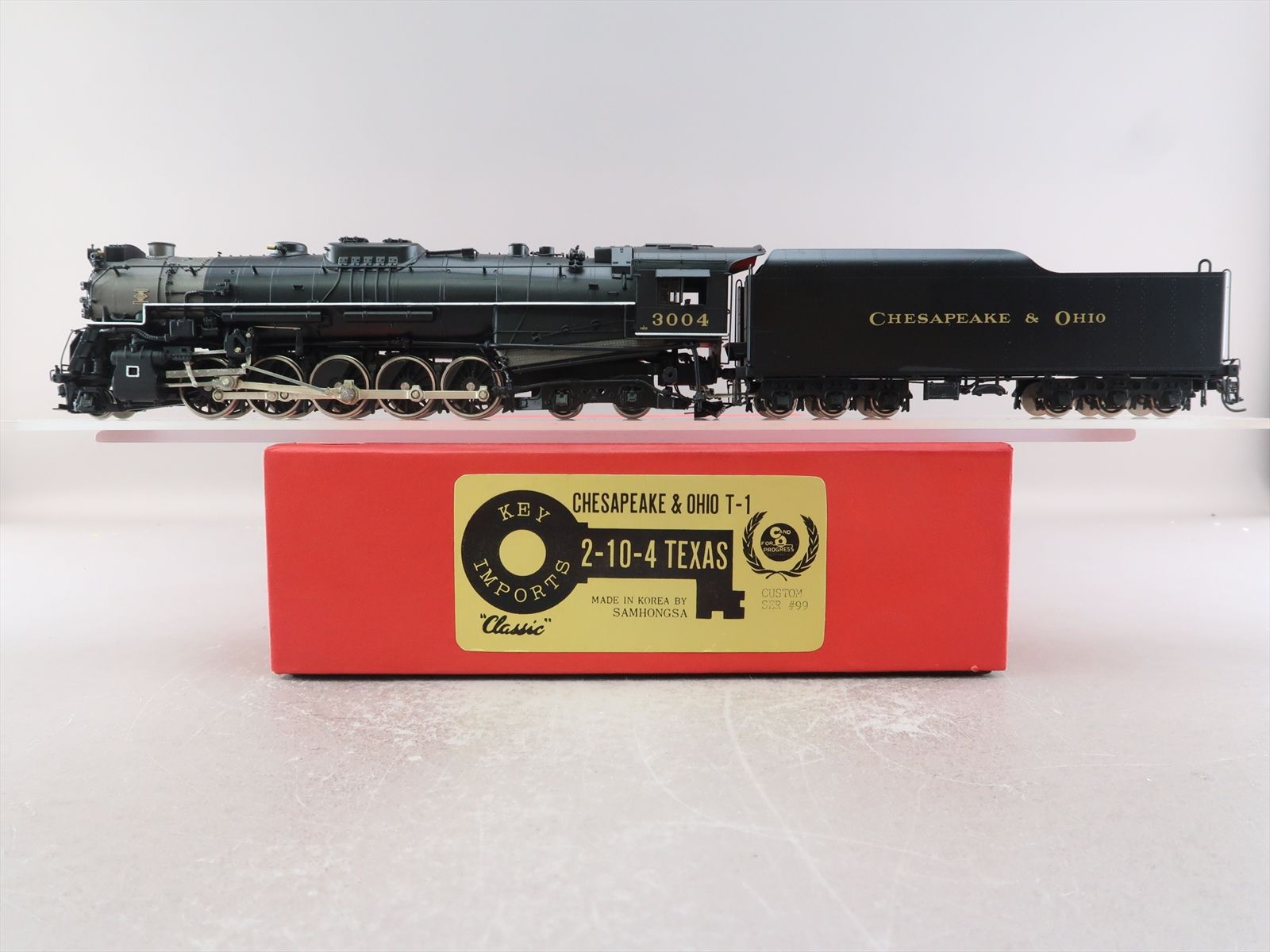 HO Brass Model - Key CS #99 C&O 2-10-4 T-1 Texas #3004 - 1992 Run - F/P ...
