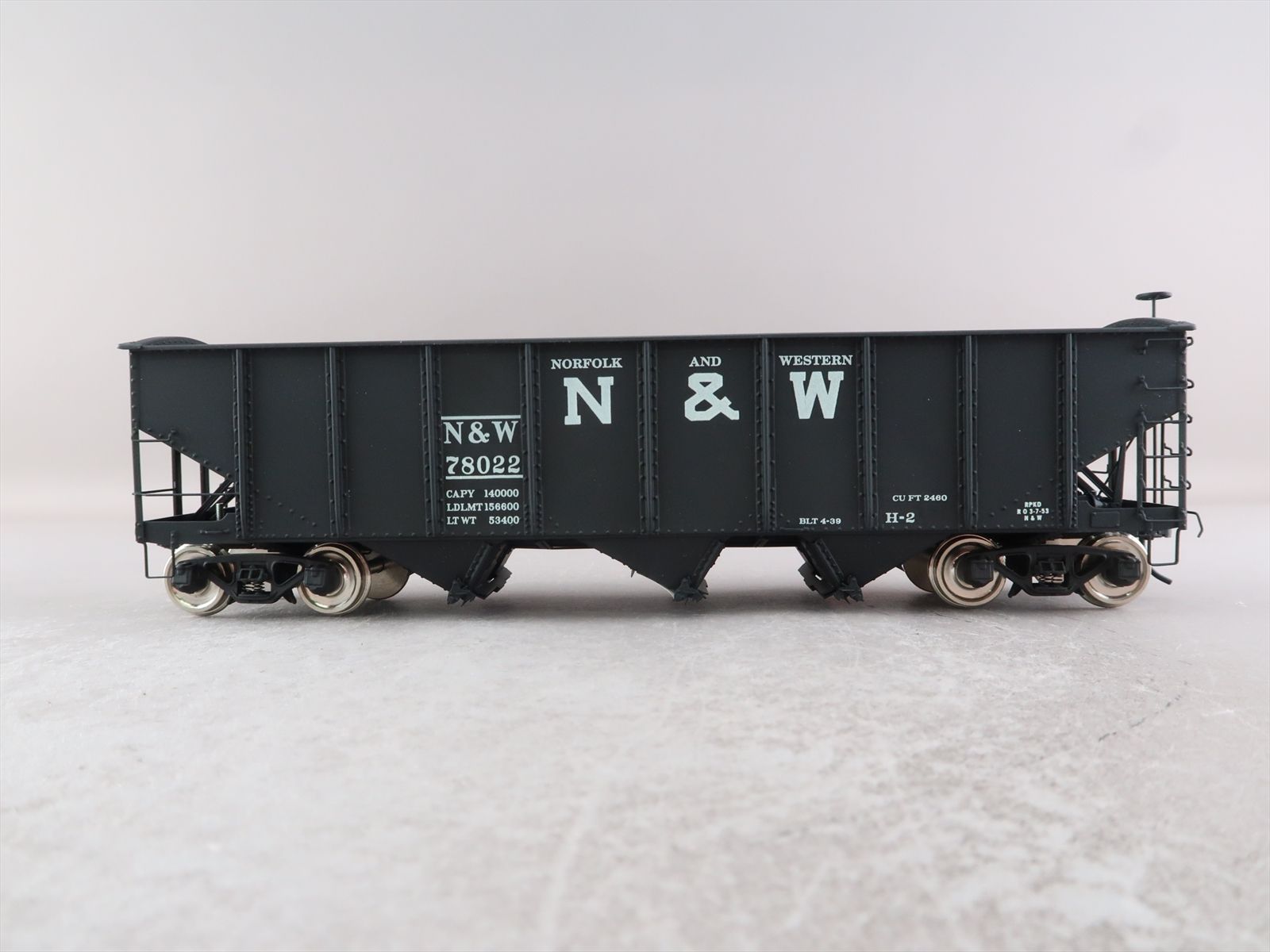 O Brass Model - Unknown?? N&W Norfolk & Western 70-Ton H-2 Triple Hopper #78022 - Custom - *NO BOX*