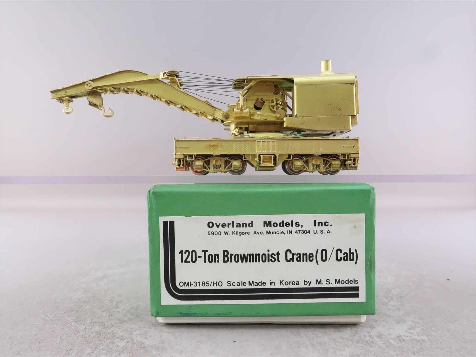 HO Brass Model - OMI 3185 120-Ton Brownhoist Crane O/Cab - Unpainted - 1989 Run - M.S. Models