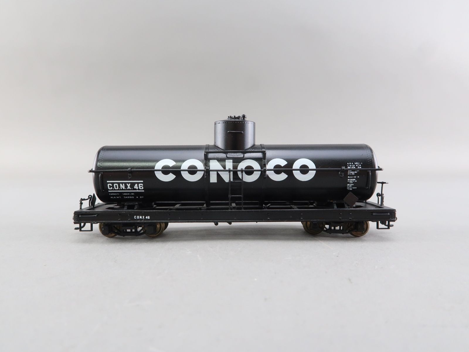 HOn3 Brass Model - BLW Berlyn CONX Conoco Single Dome Tank Car 1940's Black #46 - F/P - 1999 Run ...