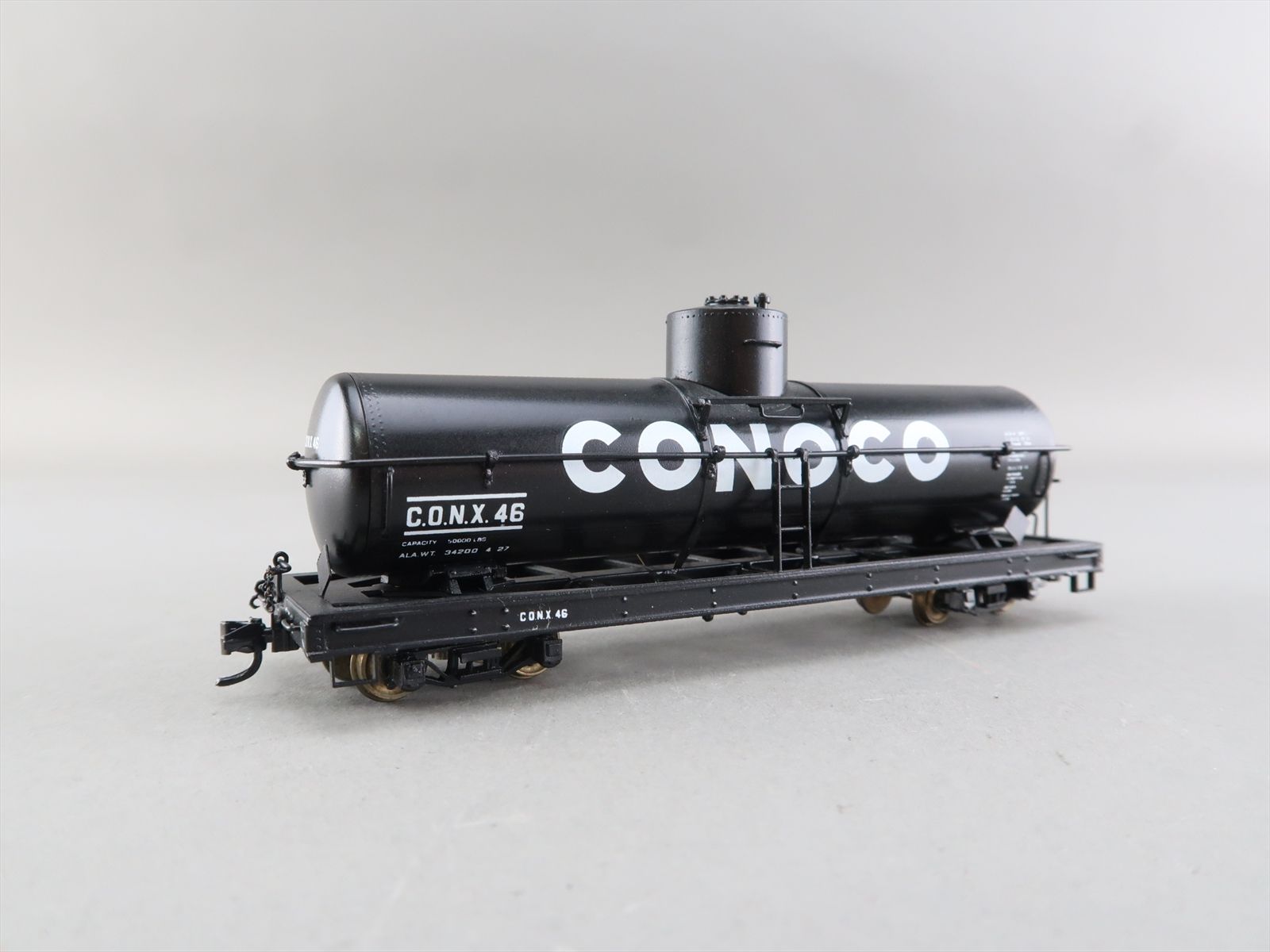 HOn3 Brass Model - BLW Berlyn CONX Conoco Single Dome Tank Car 1940's Black #46 - F/P - 1999 Run ...