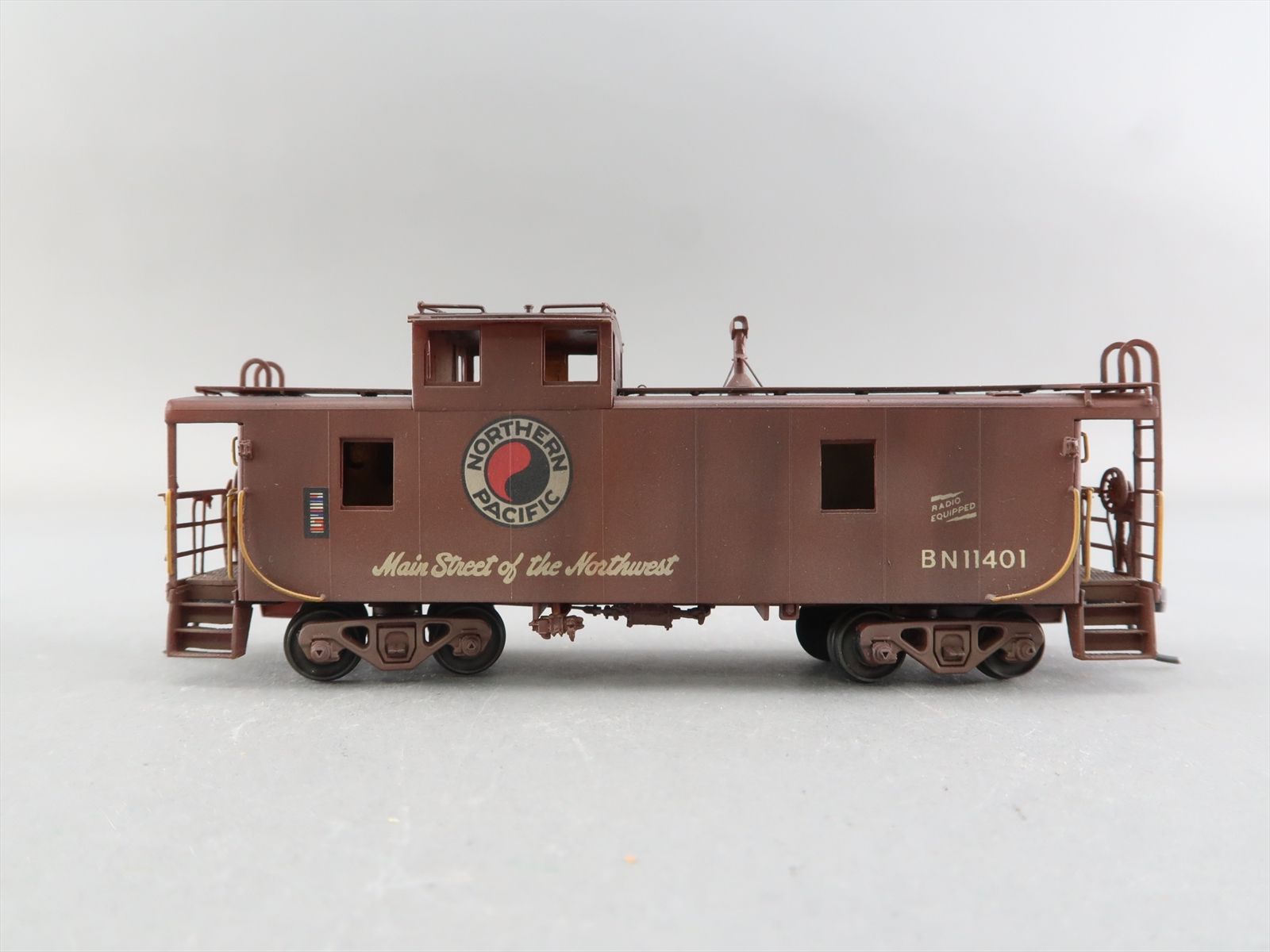 HO Brass Model - OMI 1113 NP as Burlington Northern Steel Caboose #11401 - Custom + Weathered ...