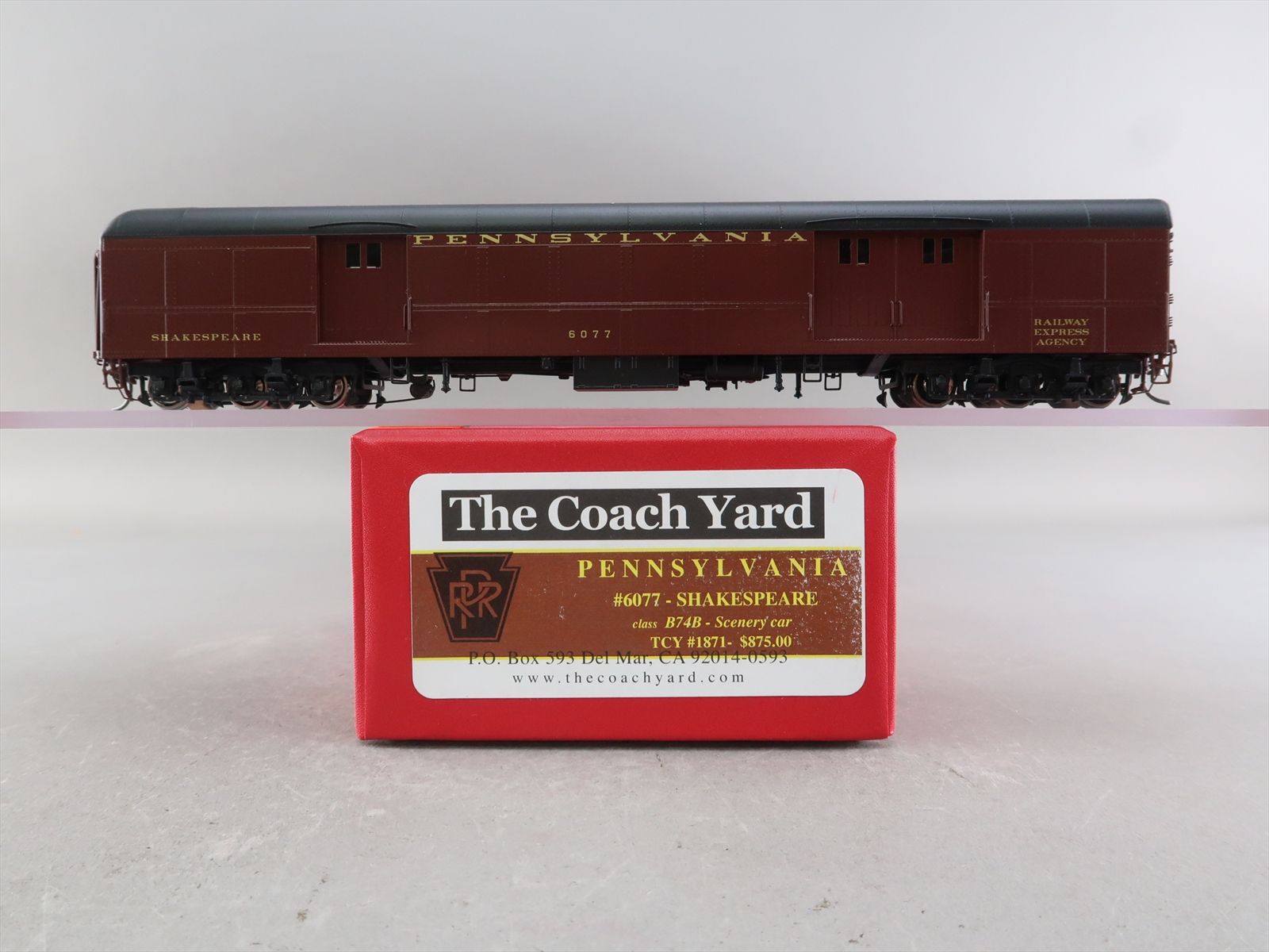 HO Brass Model - TCY 1871 PRR Pennsylvania B74B Scenery Car Shakespeare ...