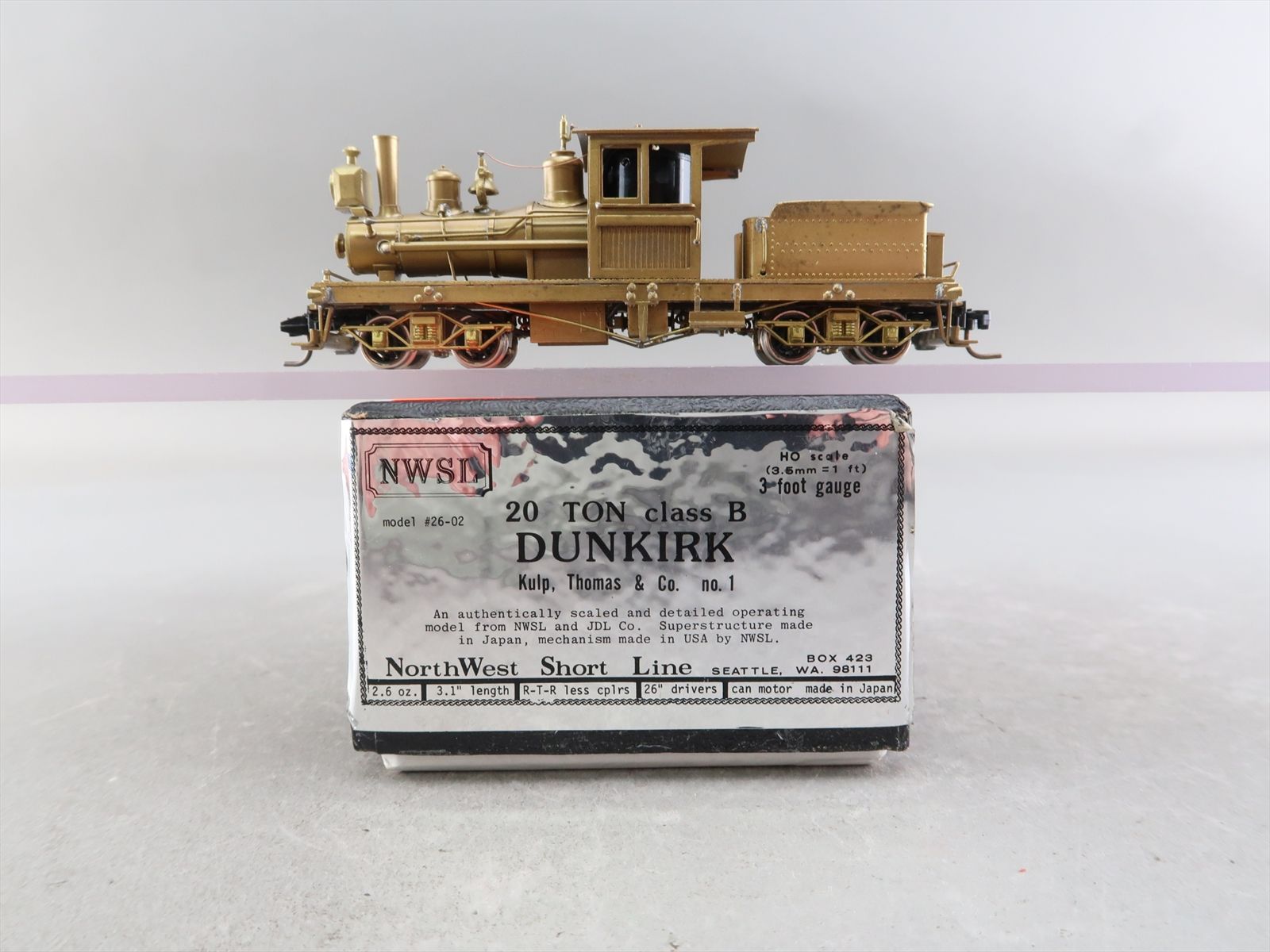 HOn3 Brass Model - NWSL Kulp Thomas & Co. 20 Ton Dunkirk Class B #1 ...