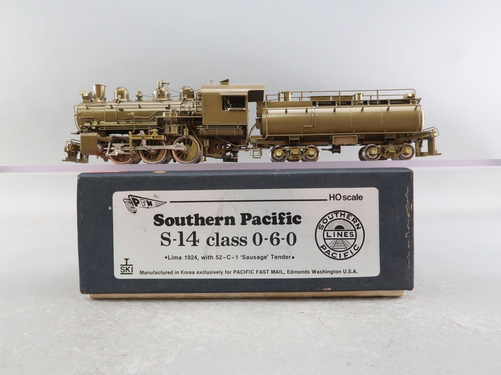 HO Brass Model - PFM SP Southern Pacific S-14 0-6-0 Lima 1924 52-C-1 Sausage Tender - Unpainted ...