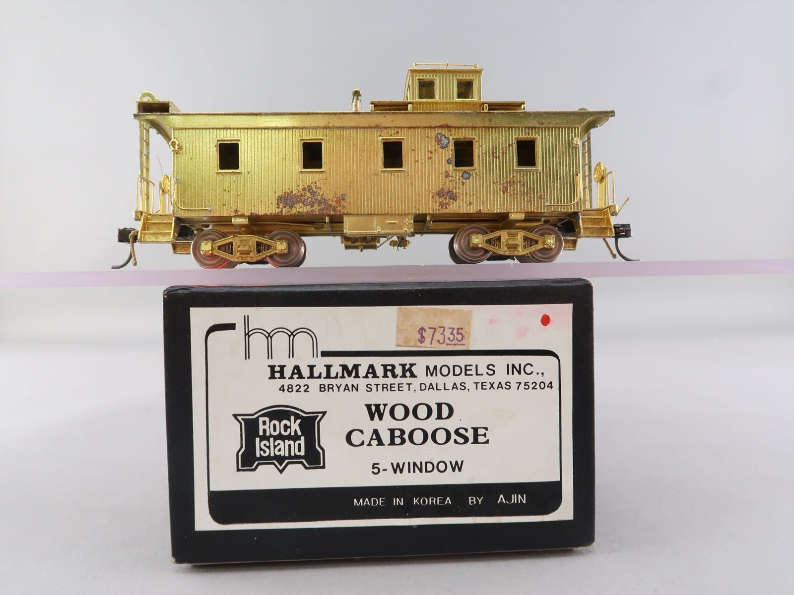HO Brass Model - HM Hallmark CRI&P RI Rock Island Wood Caboose 5 Window - Unpainted - Ajin
