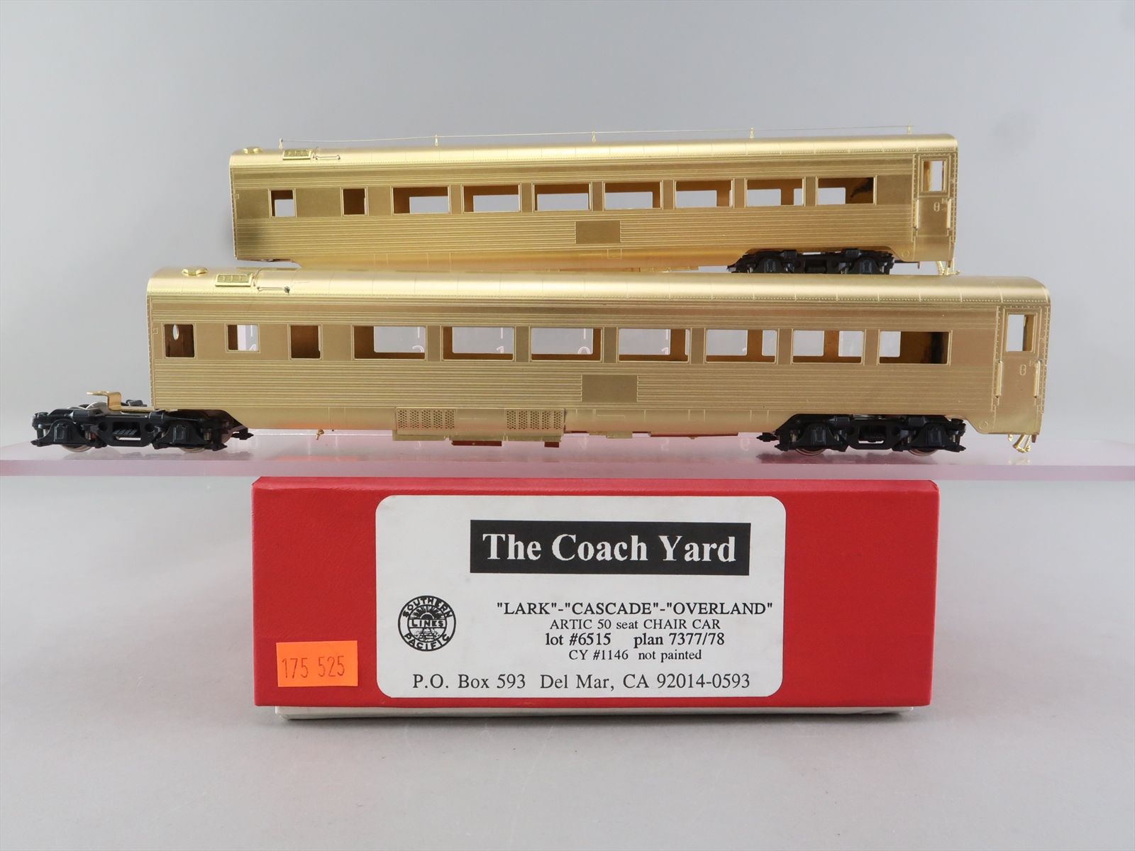 HO Brass Model - TCY 1146 SP Southern Pacific Articulated 50 Seat Chair ...