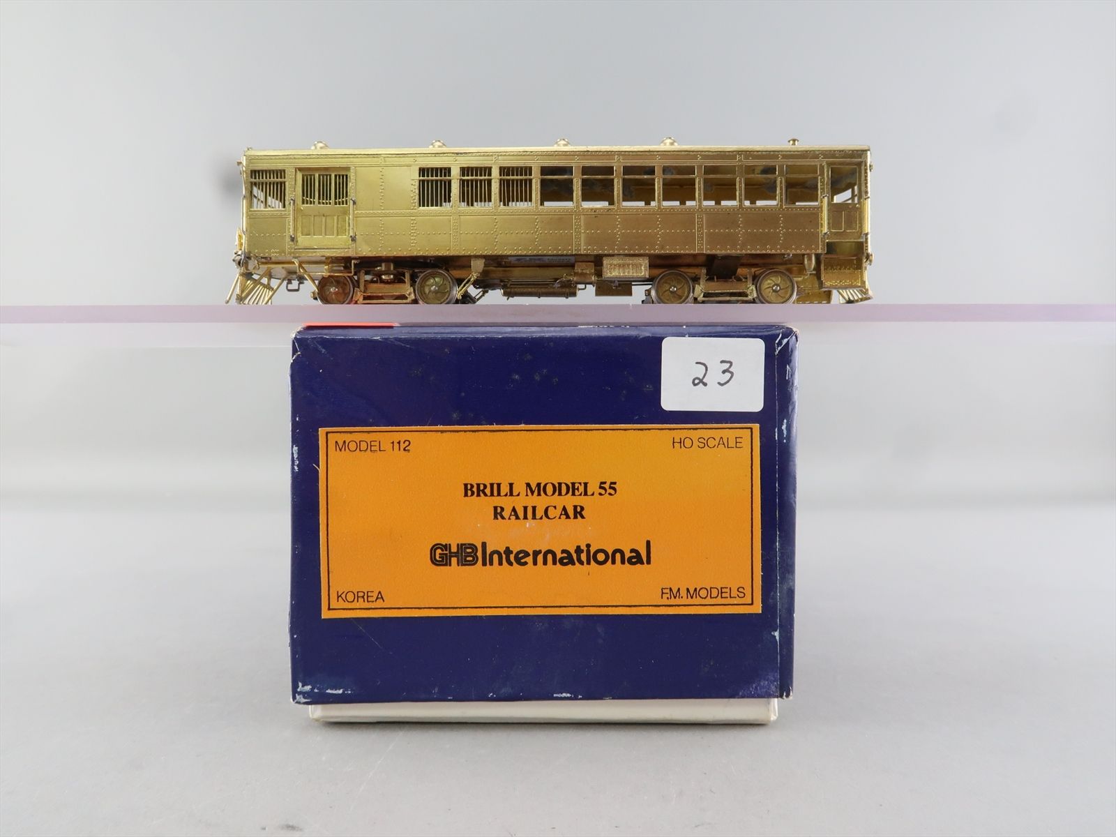 HO Brass Model - GHB 112 Brill Model 55 Railcar - Unpainted - F.M. Models