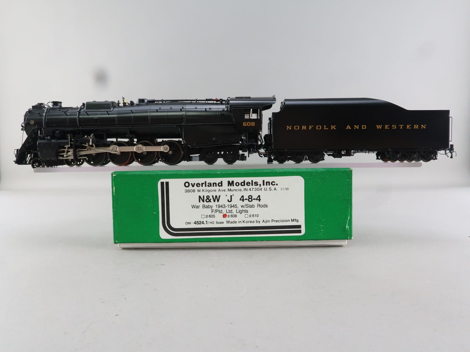 HO Brass Model - OMI 4524.1 N&W Norfolk & Western J 4-8-4 War Baby w ...