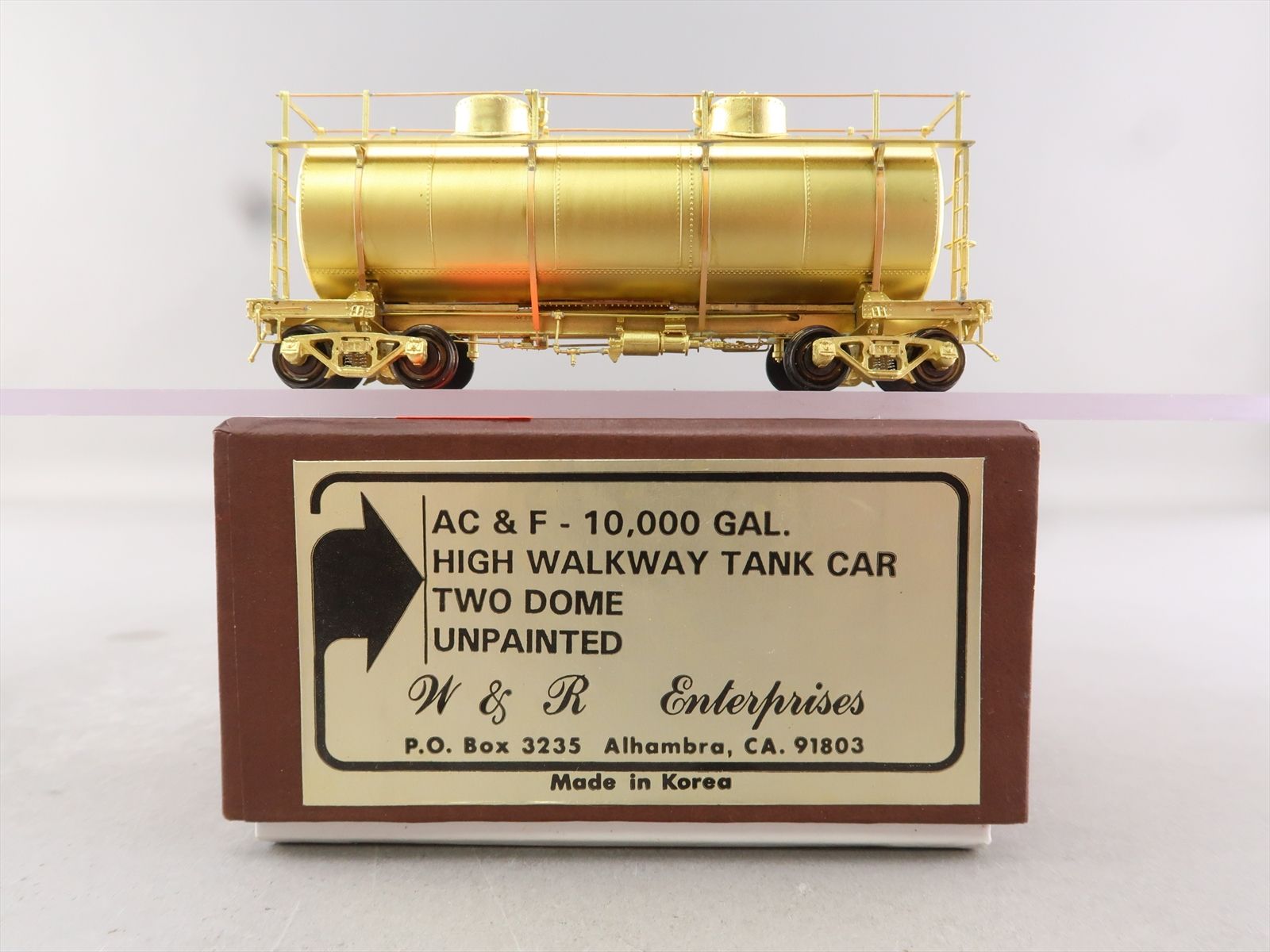 HO Brass Model - W&R AC&F 10000 Gallon High Walkway Two 2 Dome Tank Car ...