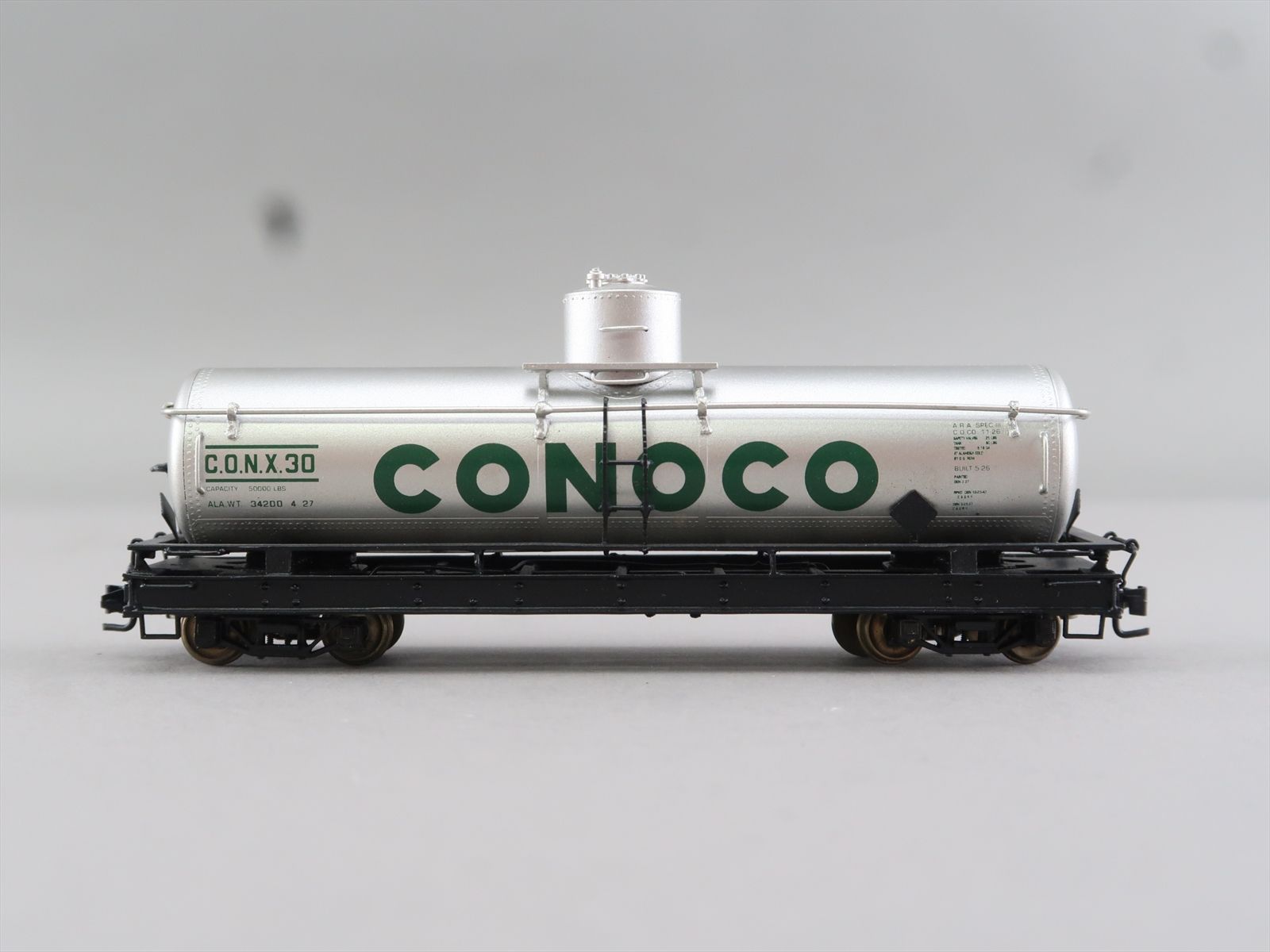 HOn3 Brass Model - BLW Berlyn Locomotive Works Conoco CONX Tank Car 1930's Version High Running ...