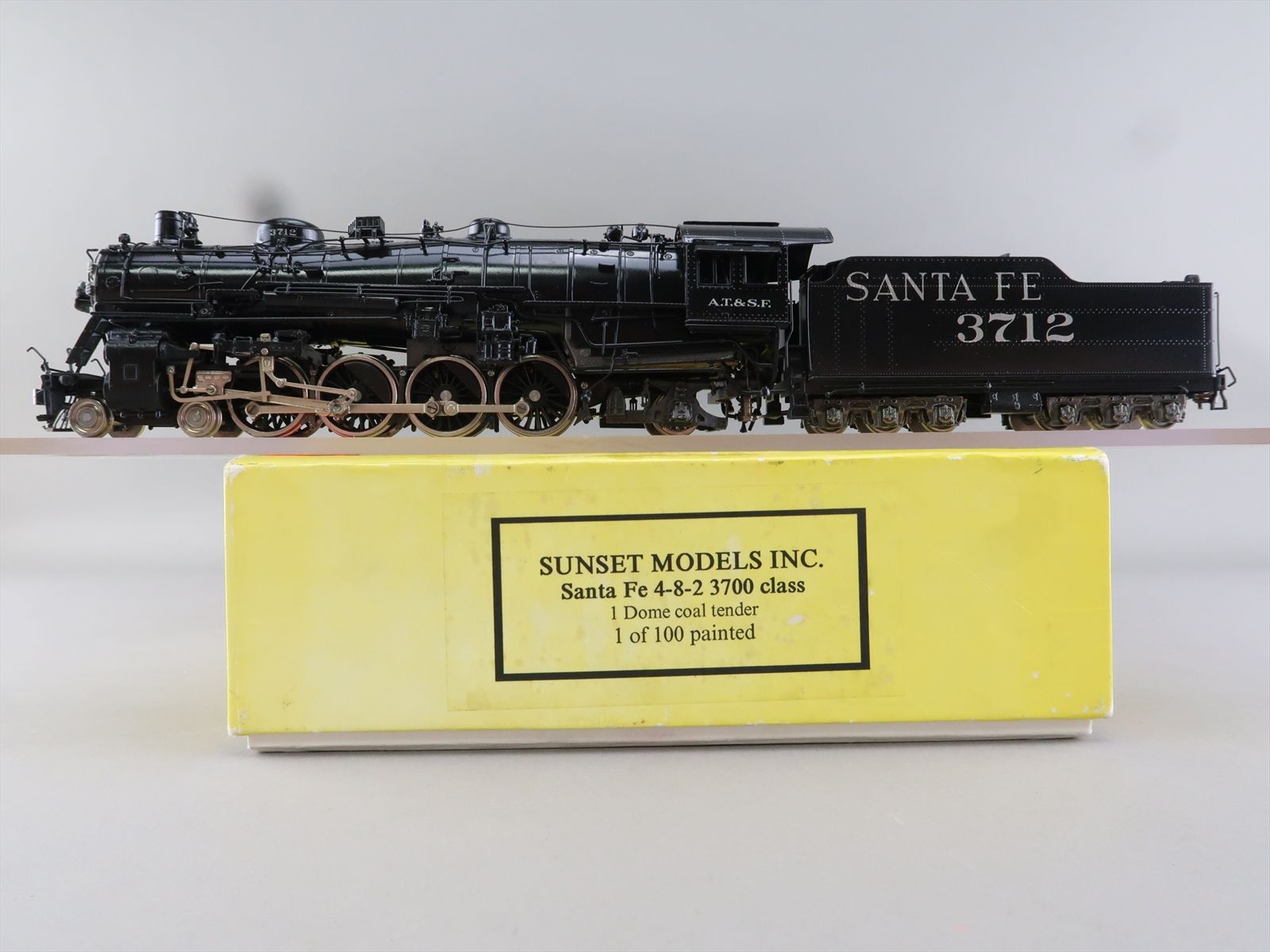 HO Brass Model - Sunset AT&SF Santa Fe 4-8-2 Single Dome Coal #3712 ...