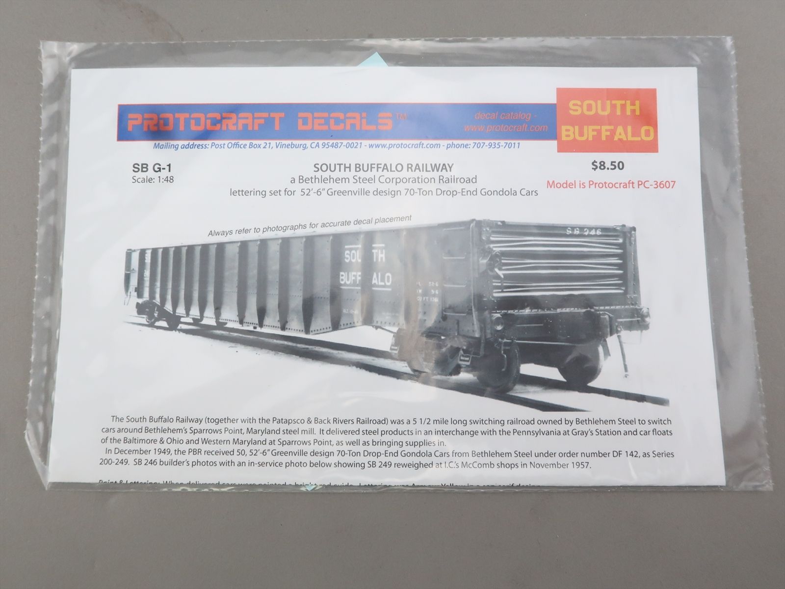 O Brass Model - PC Protocraft PC-3607-O Patapsco & Back Rivers & South ...