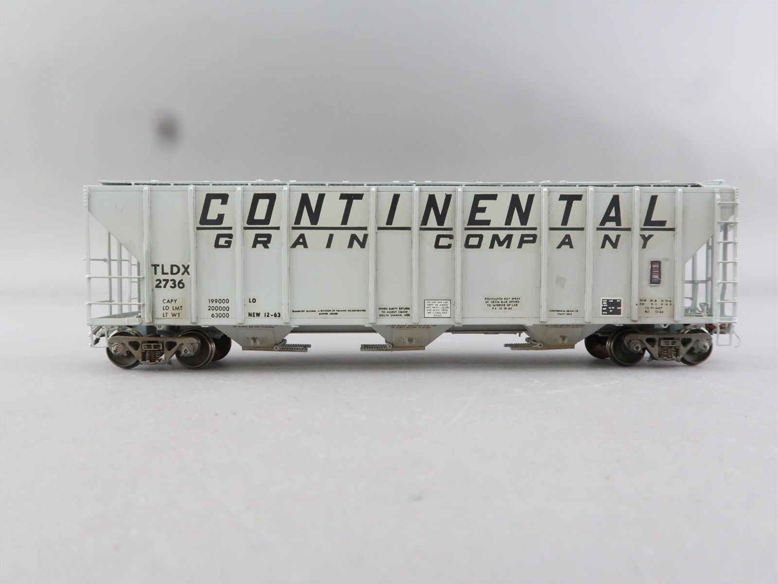HO Brass Model - OMI 3275.2 BN as TLDX Continental Grain Company PS2-CD Covered Hopper #2736 ...