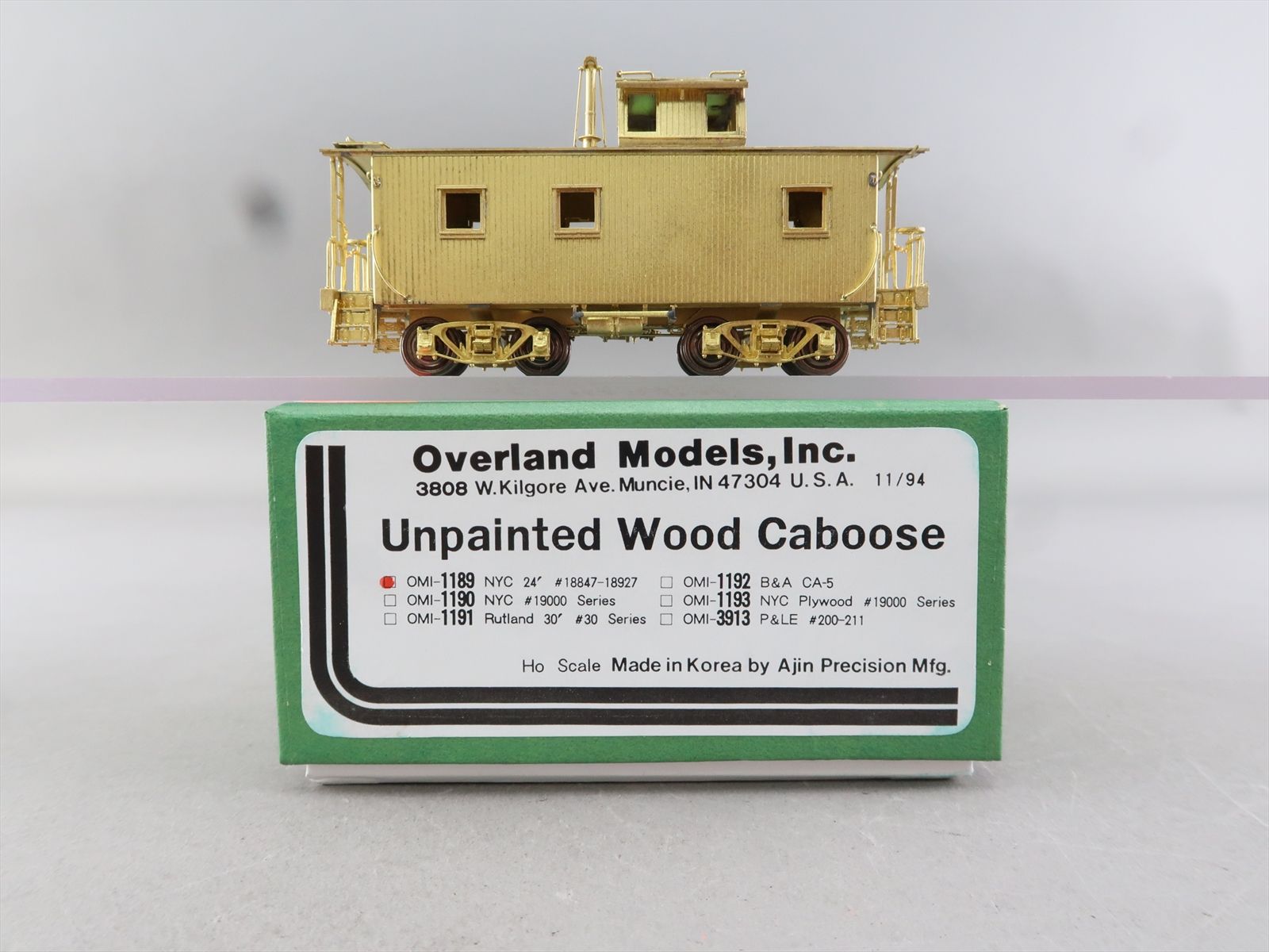 HO Brass Model - OMI 1189 NYC New York Central 24' Wood Caboose #18847 ...