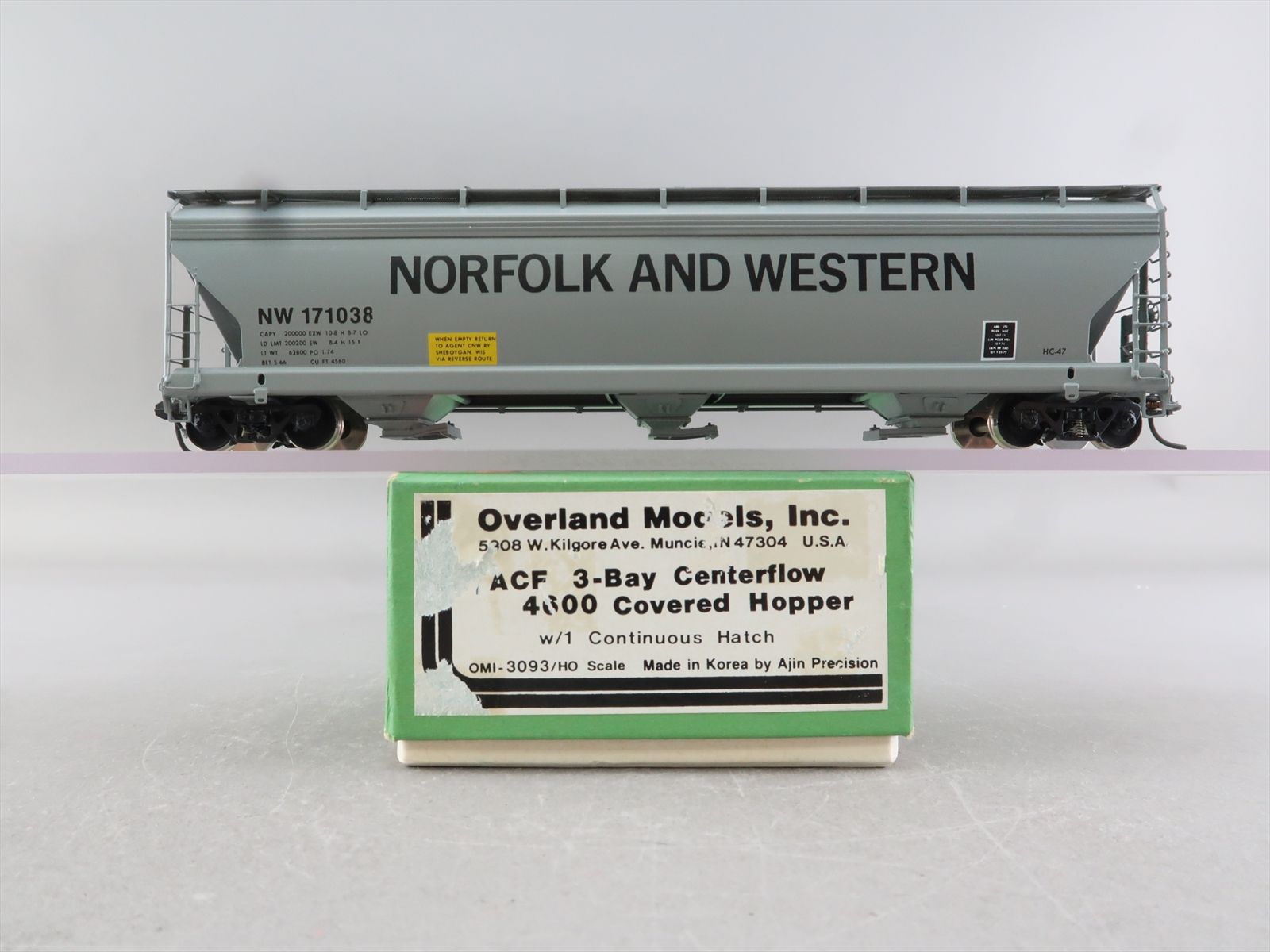 HO Brass Model - OMI 3093 N&W Norfolk & Western ACF 3 Bay Centerflow ...
