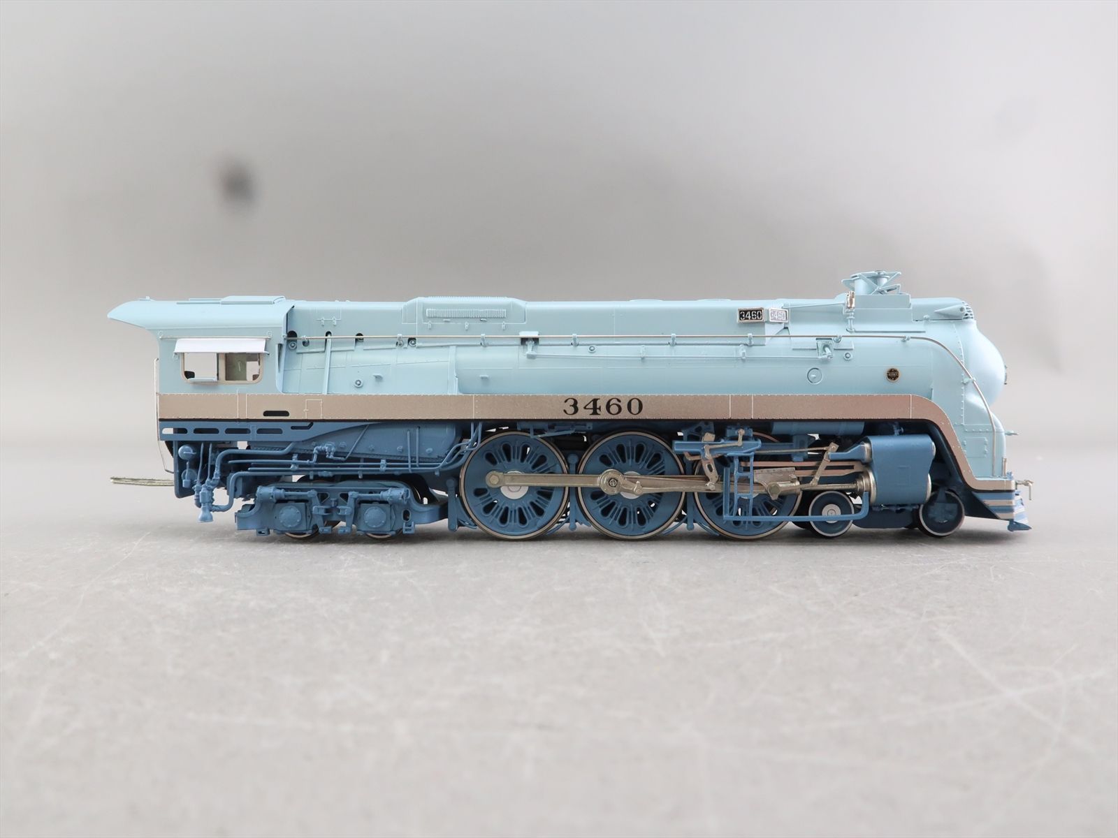 HO Brass Model - Hallmark Super Crown AT&SF Santa Fe Streamlined Blue Goose 4-6-4 #3460 Modified ...