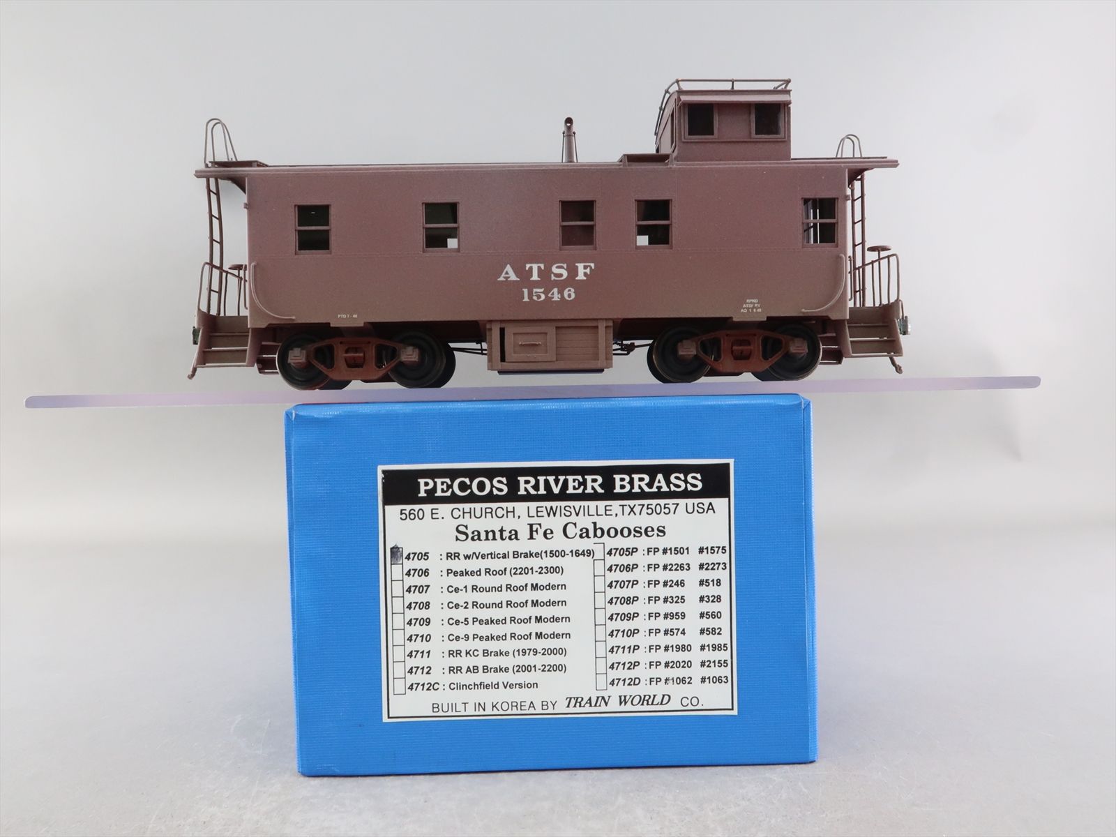 O Brass Model - PRB Pecos River 4705 AT&SF Santa Fe Caboose #1546 ...