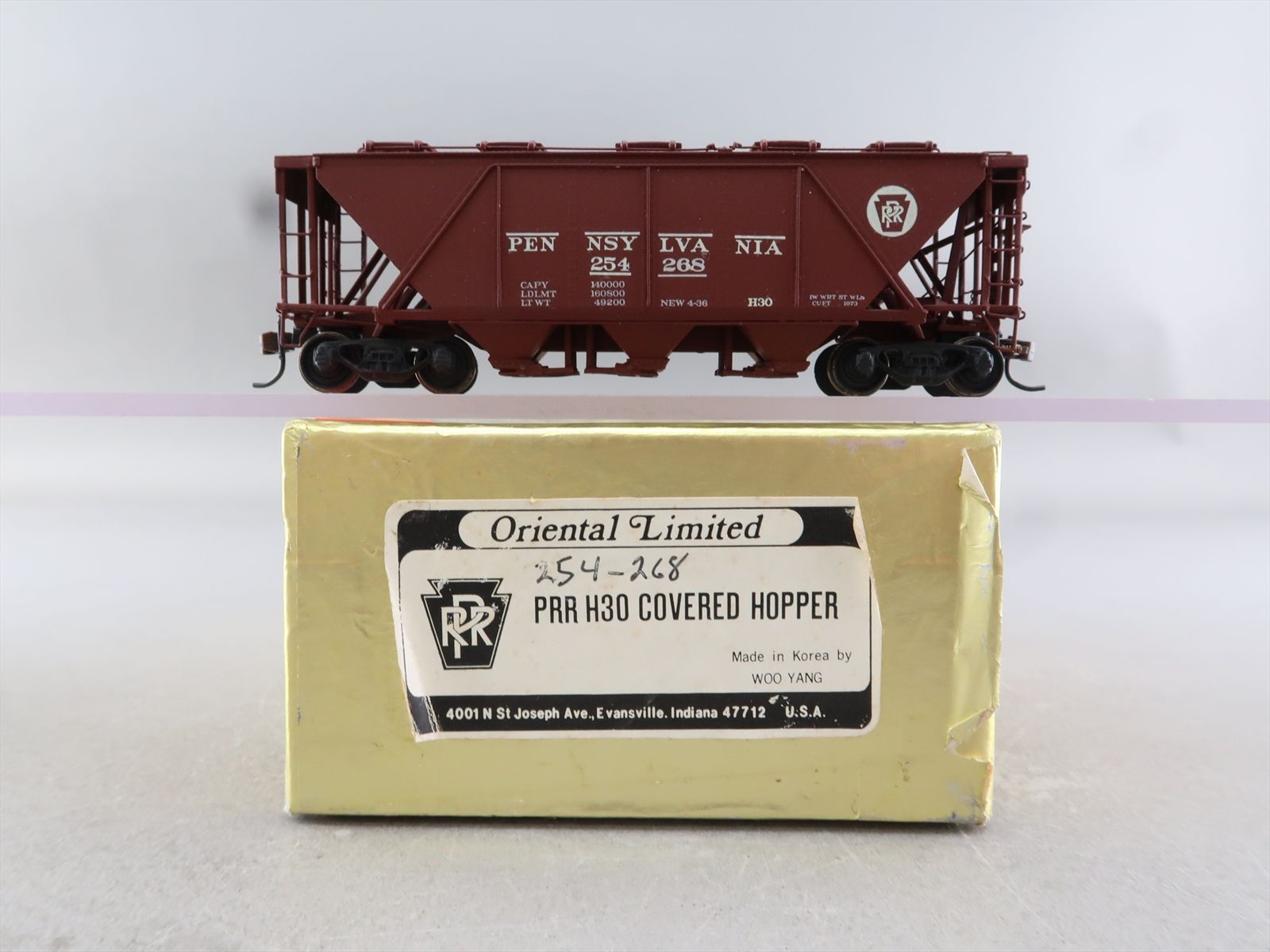 HO Brass Model - Oriental PRR Pennsylvania H30 Covered Hopper #254268 ...