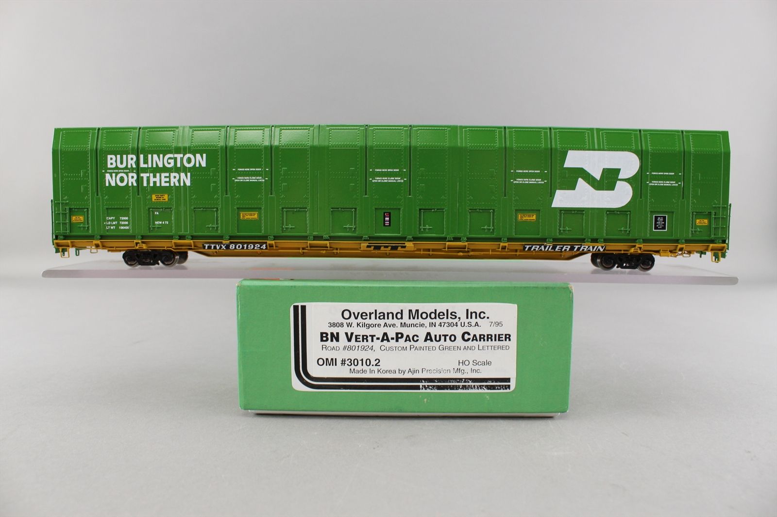 HO Brass Model - OMI 3010.2 BN Burlington Northern TTVX Trailer Train Vert-A-Pac Auto Carrier ...